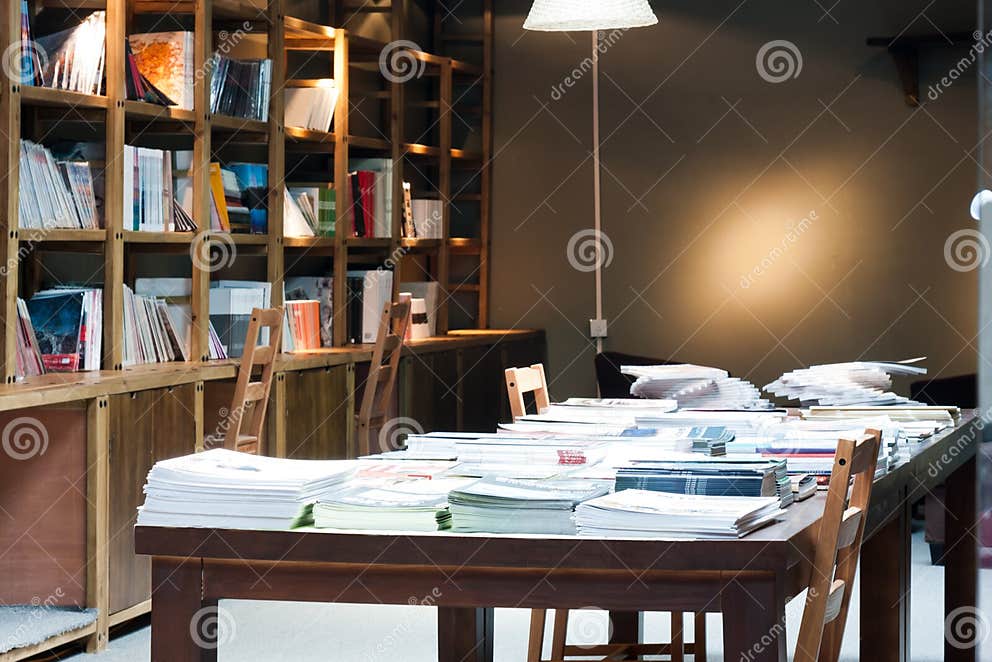 A modern bookshop stock photo. Image of chair, arrangement - 20039130