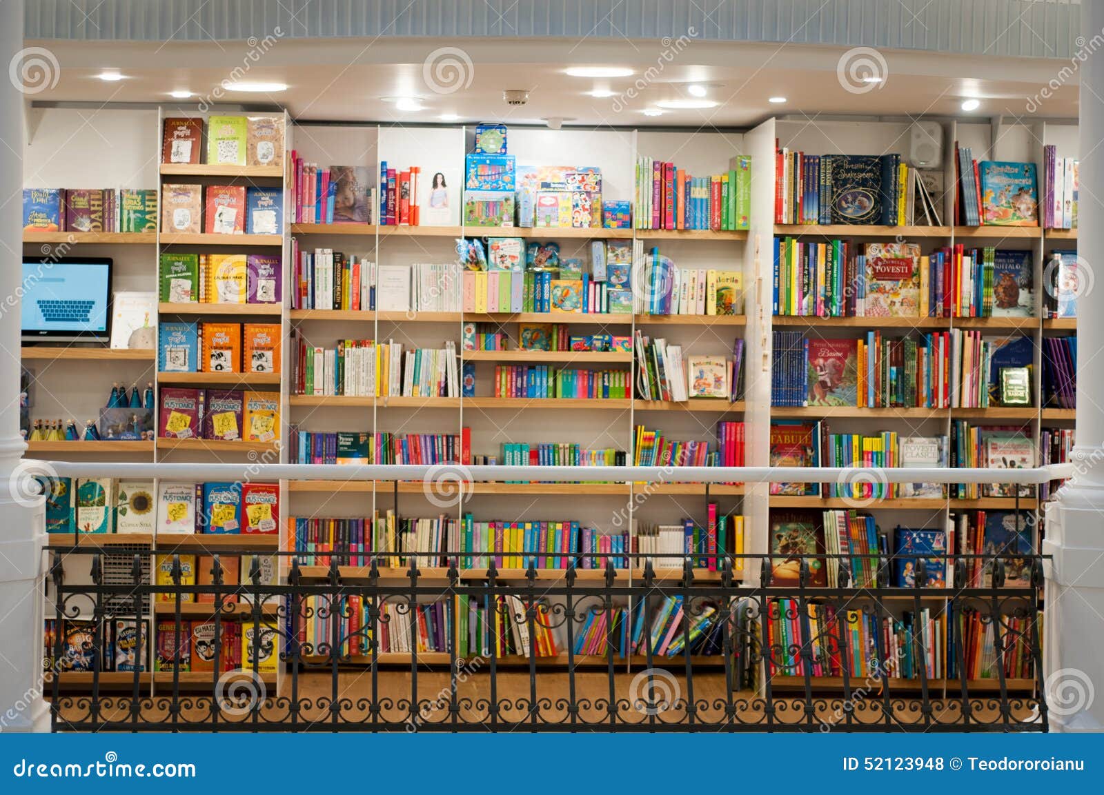 Modern bookstore interior editorial stock photo. Image of read - 52123948