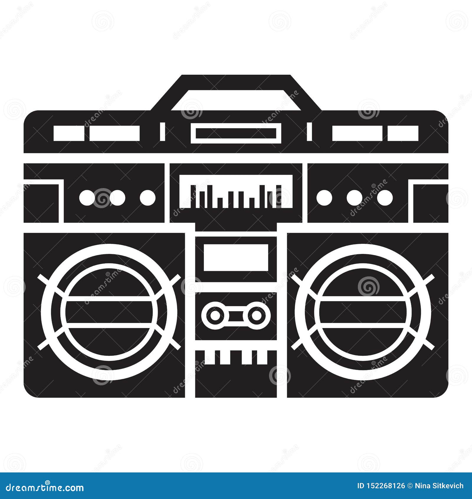 Modern Boombox Icon, Simple Style Stock Vector - Illustration of melody ...