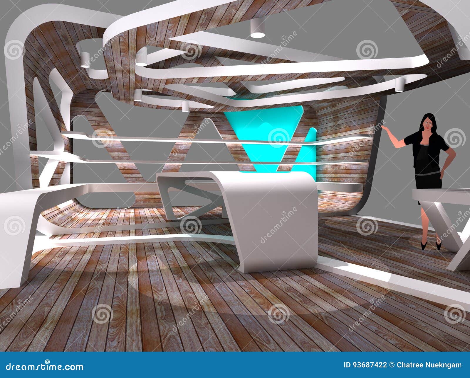 Modern Booth Exhibition Design Stock Illustration - Illustration of ...