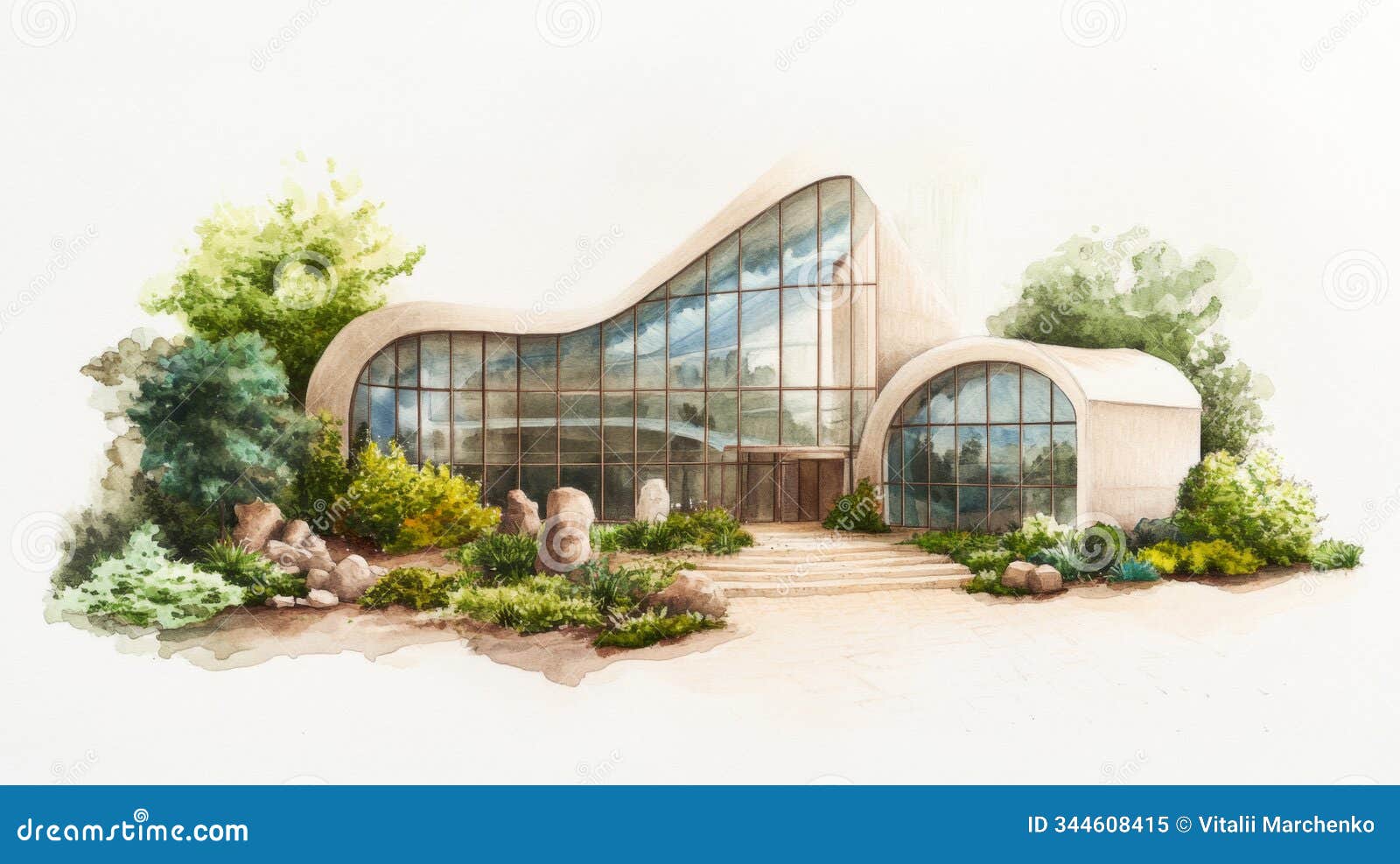 Modern Botanical Conservatory With Unique Curved Glass Architecture ...