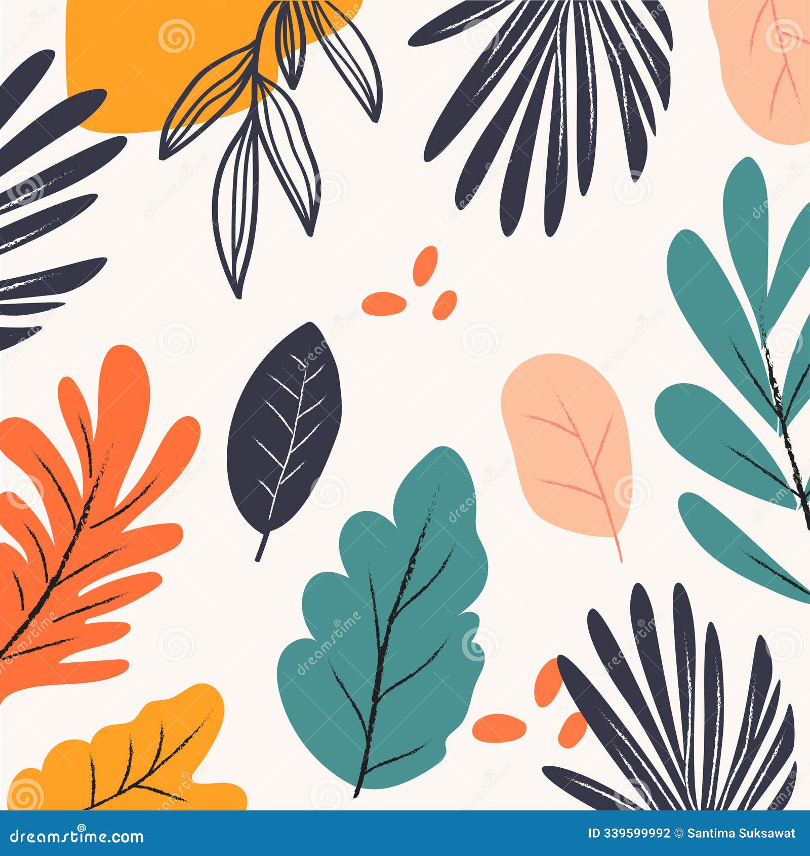 Modern Botanical Leaf in Flat Minimal Vector Illustration Stock ...