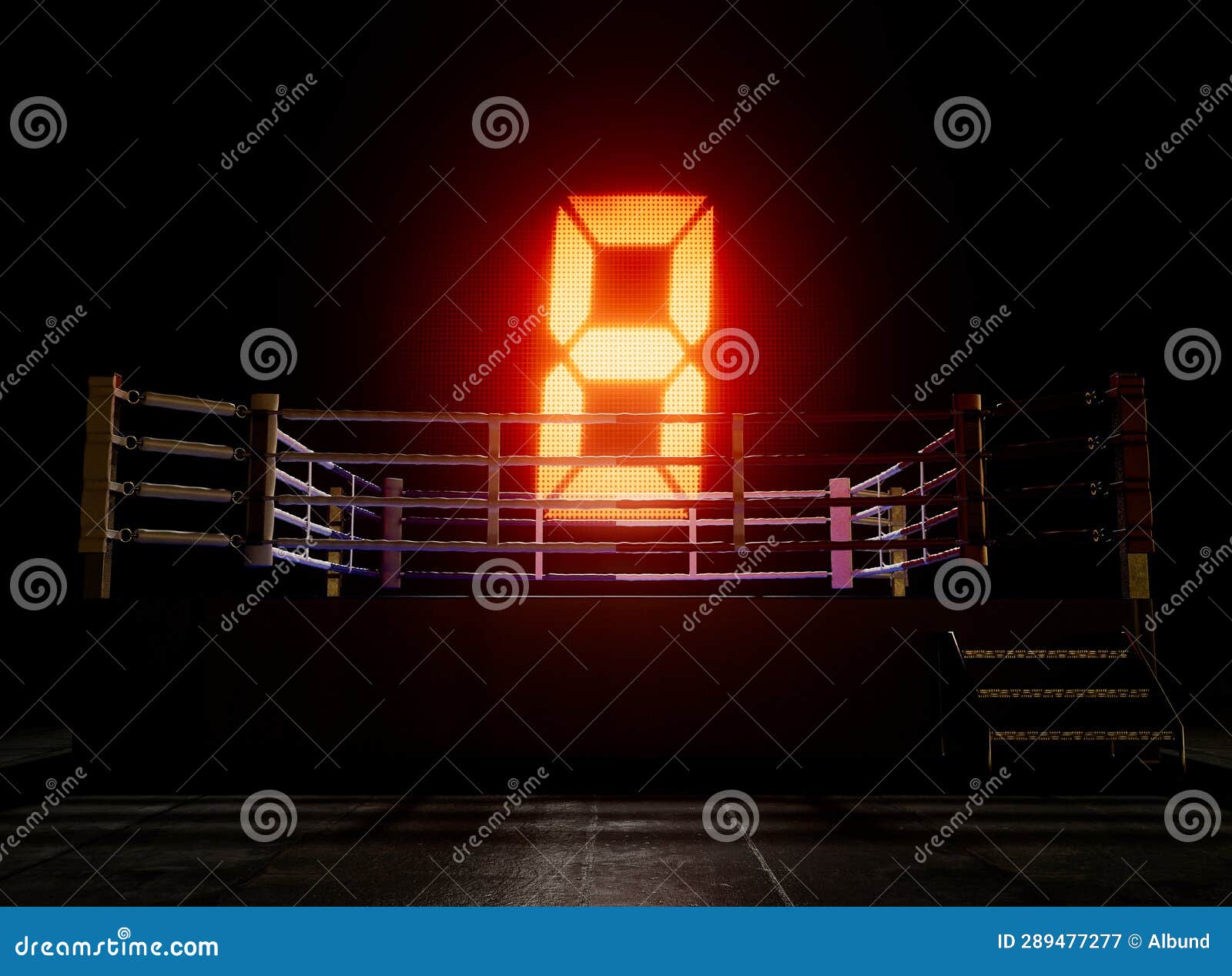 Modern Boxing Ring Round Number Eight Stock Illustration - Illustration ...