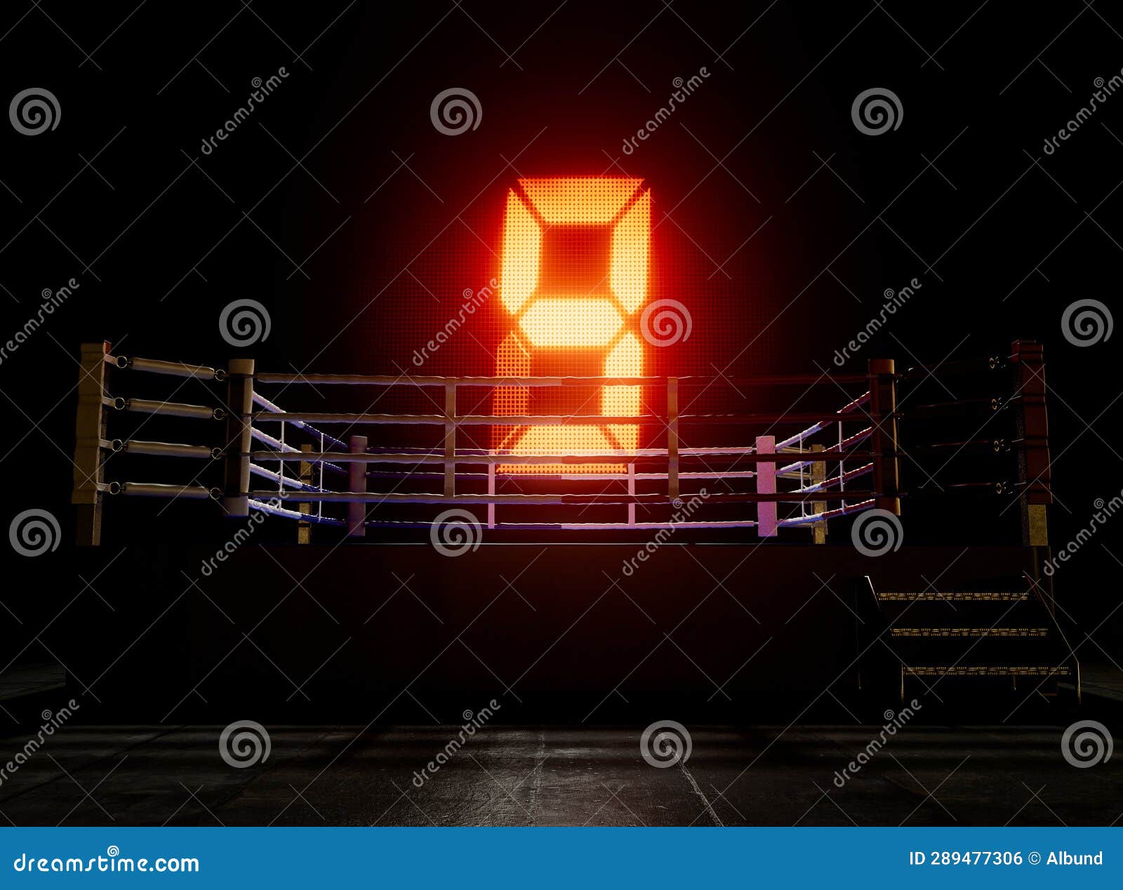 Modern Boxing Ring Round Number Nine Stock Illustration - Illustration ...