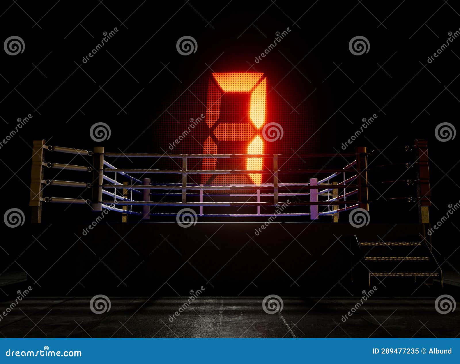 Modern Boxing Ring Round Number Seven Stock Illustration - Illustration ...