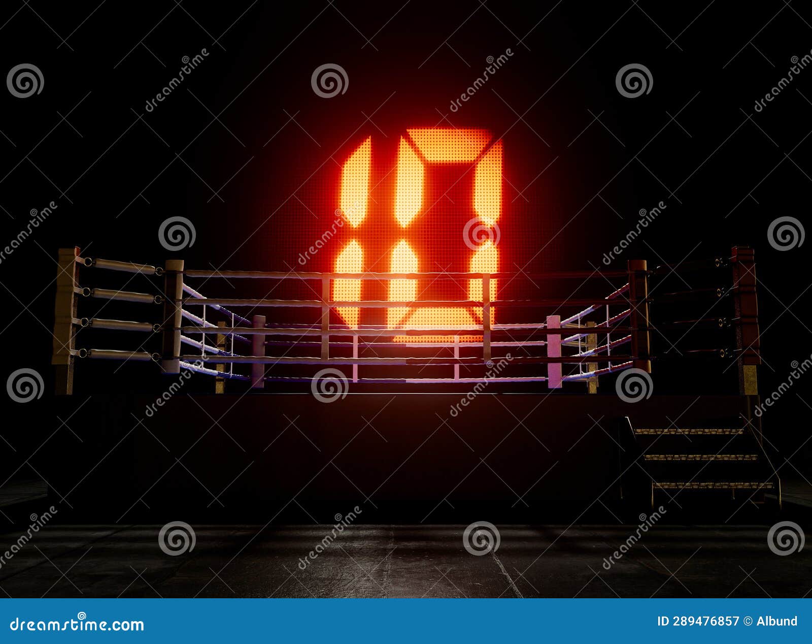 Modern Boxing Ring Round Number Ten Stock Illustration - Illustration ...