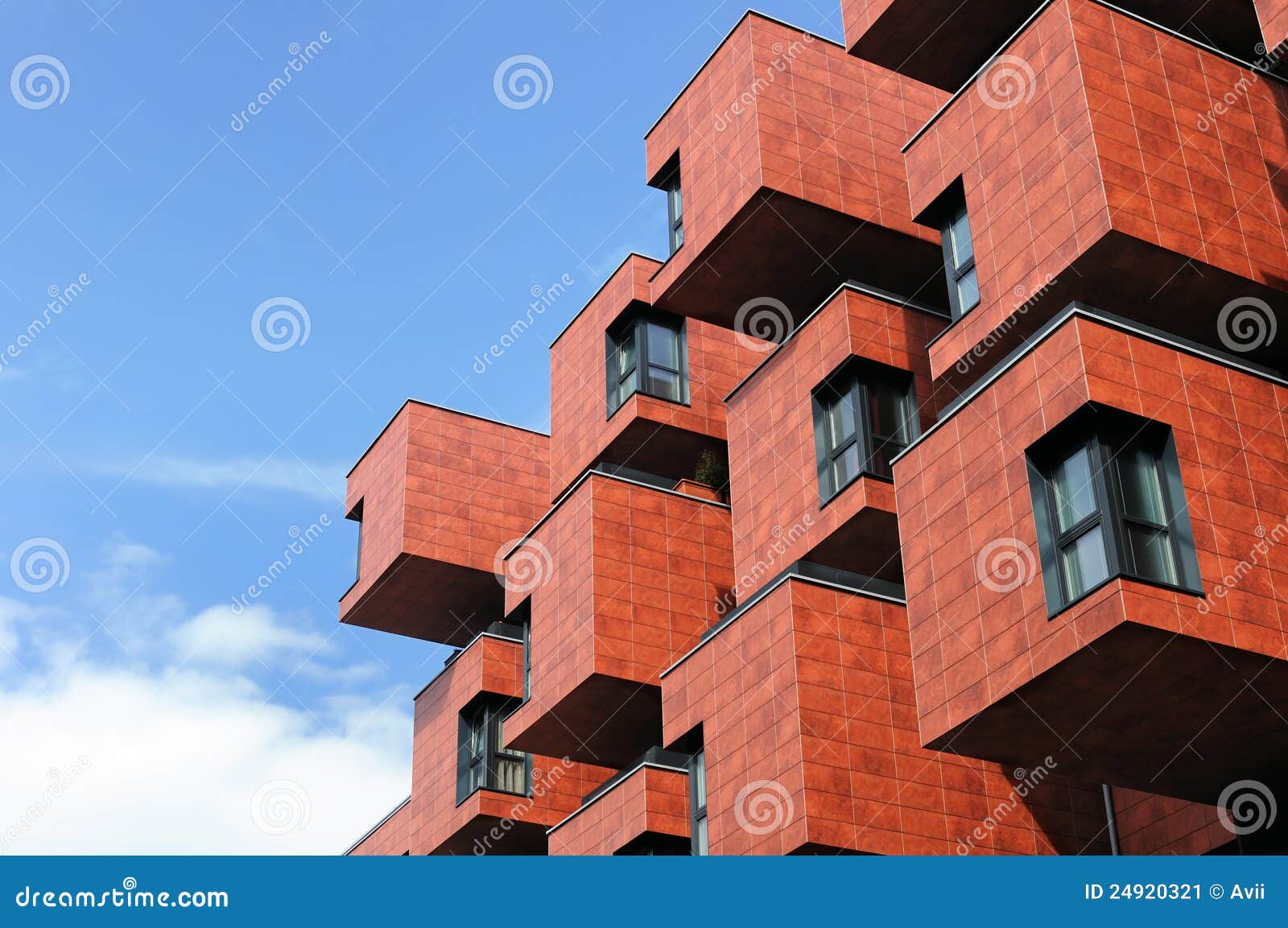 Modern Boxlike Building in Vienna, Austria Stock Image - Image of tile ...