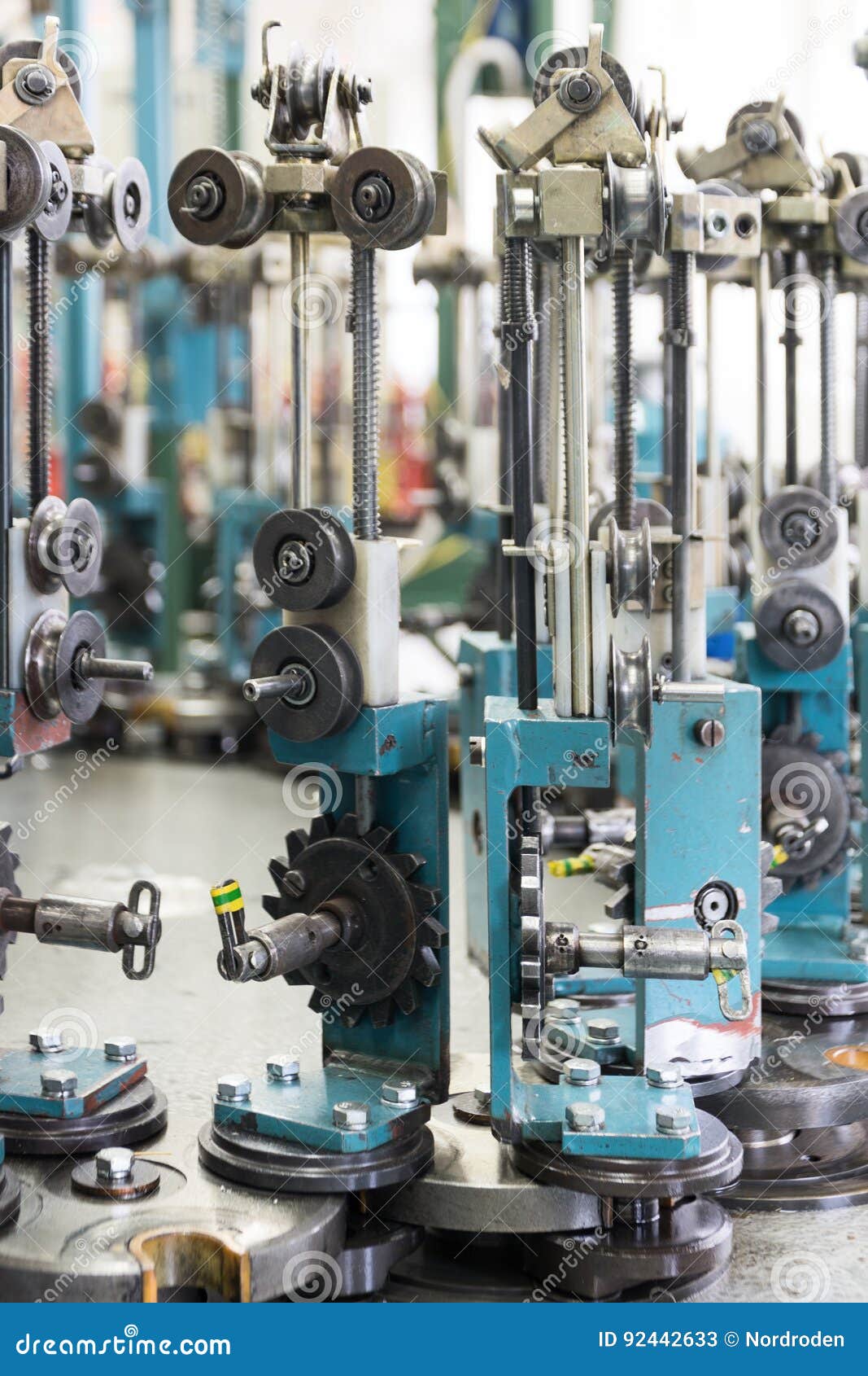 Modern braiding machine. stock image. Image of metalwork - 92442633