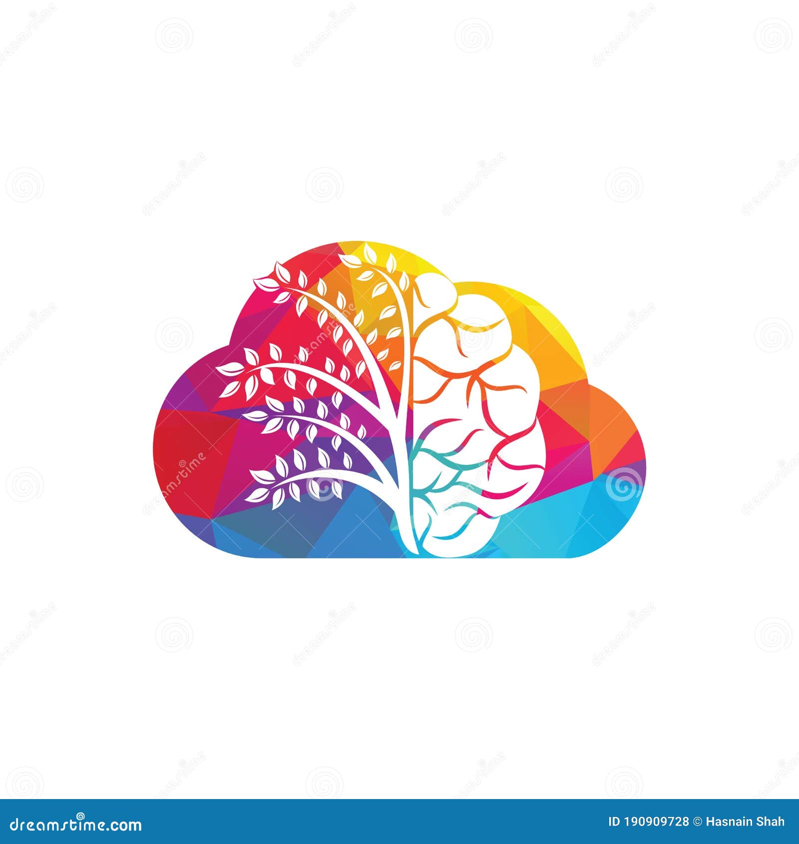 Modern Brain Tree Logo Design. Stock Vector - Illustration of ...