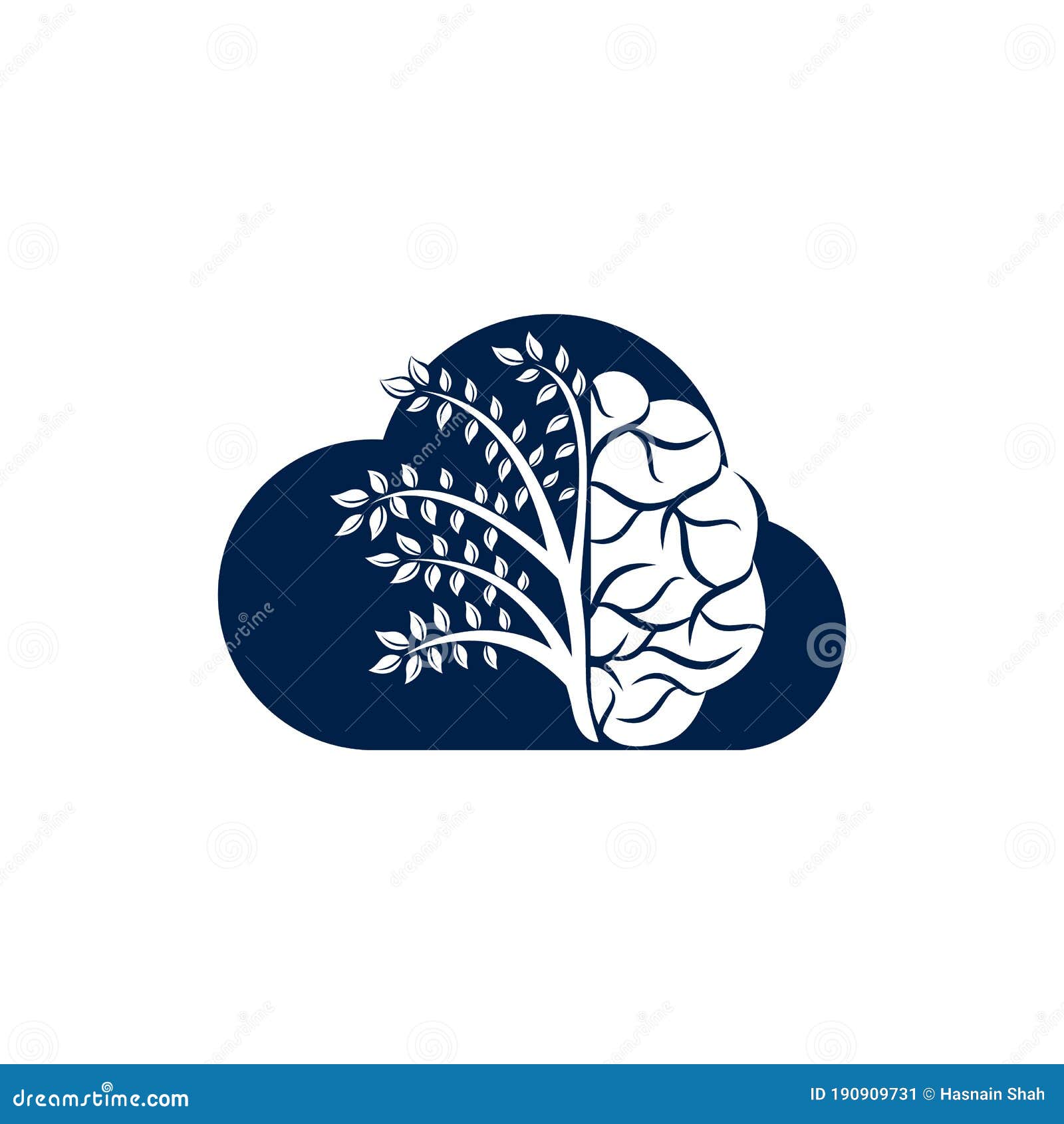 Modern Brain Tree Logo Design. Vector Illustration | CartoonDealer.com ...