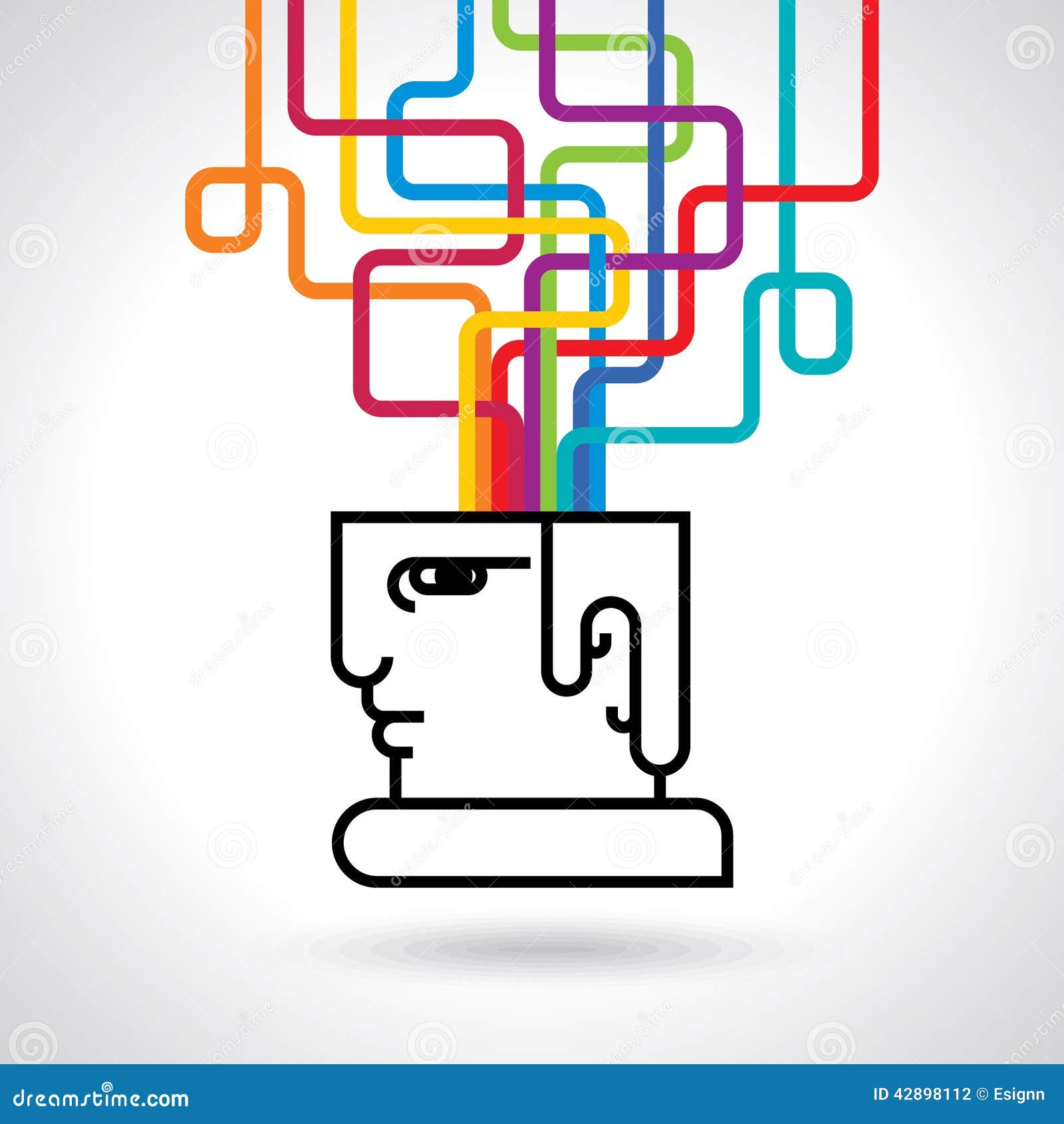 Modern Brain Concept with Many Conections - Illustration Stock Vector ...