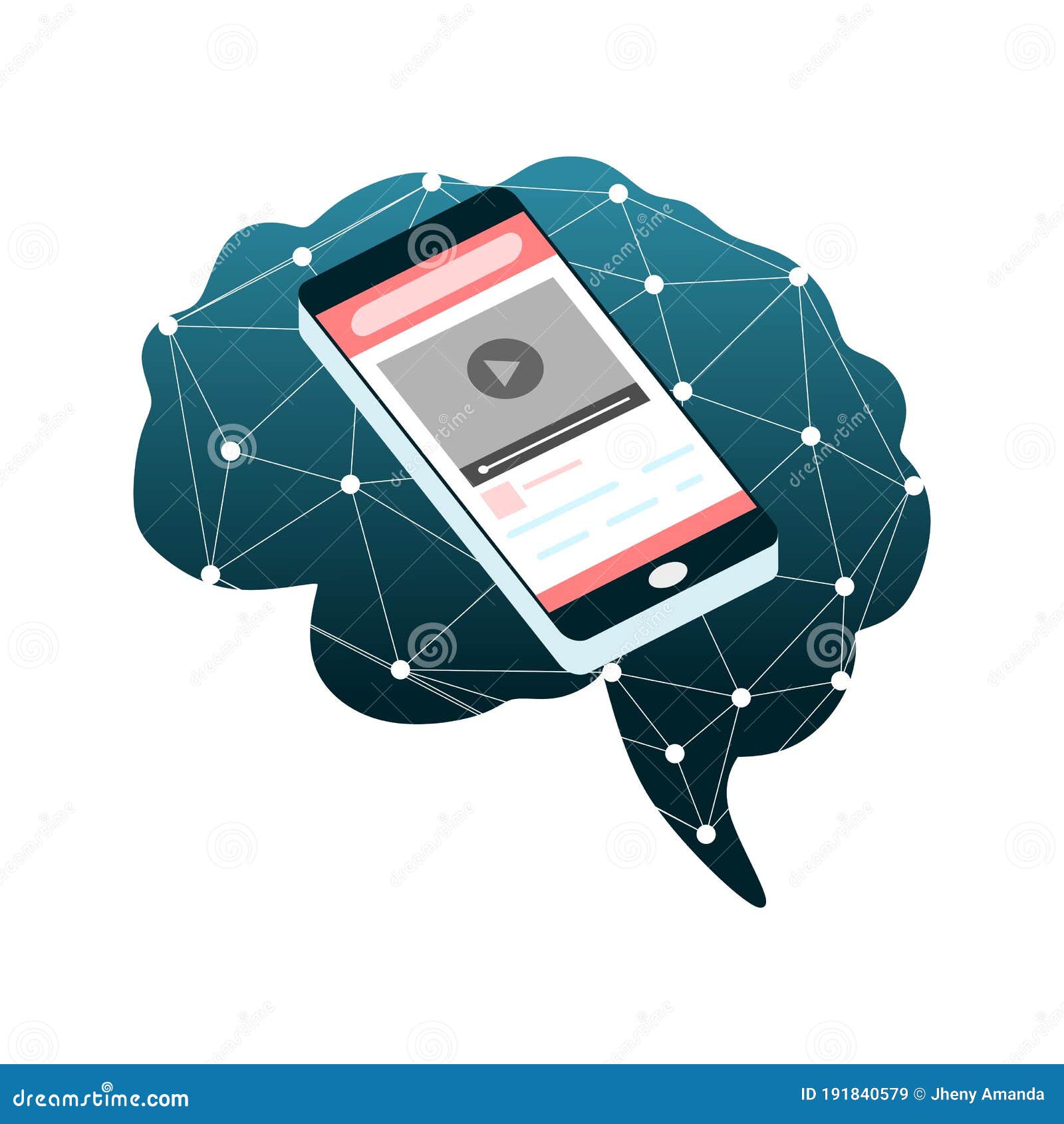 Modern Brain Link Connected Point Logo Vector. Digital Human Brain ...