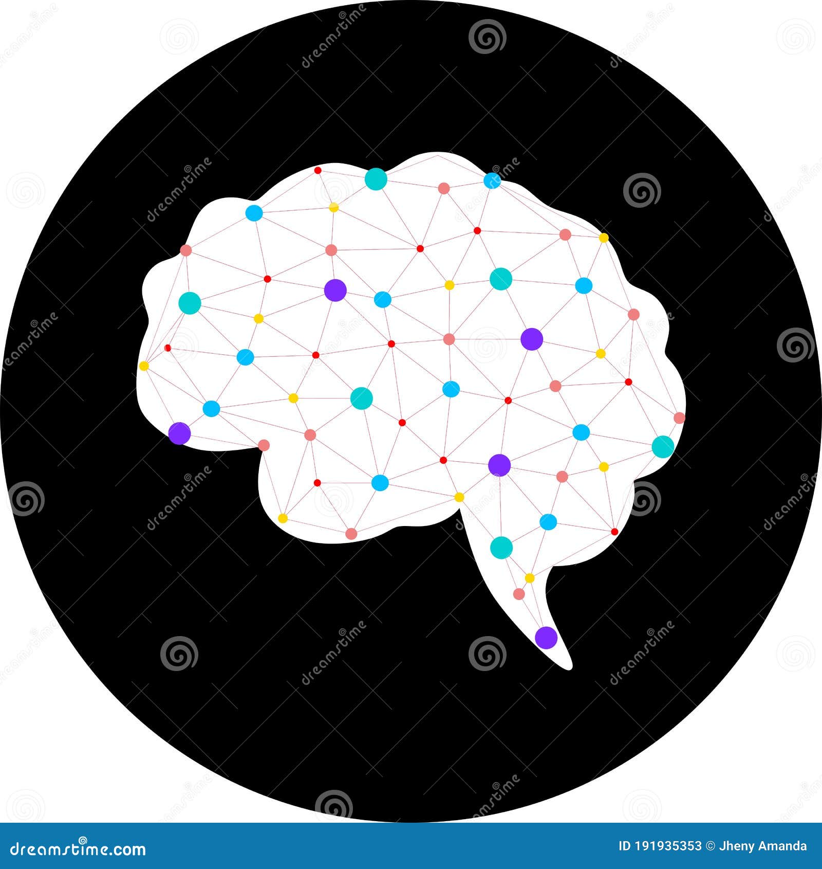 Modern Brain Link Connected Point Logo Vector. Digital Human Brain ...