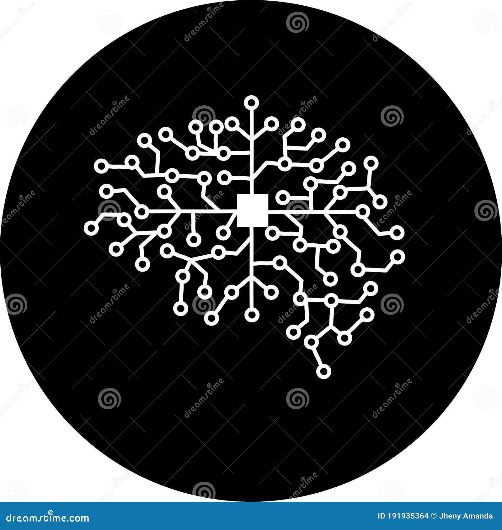 Modern Brain Link Connected Point Logo Vector. Digital Human Brain ...