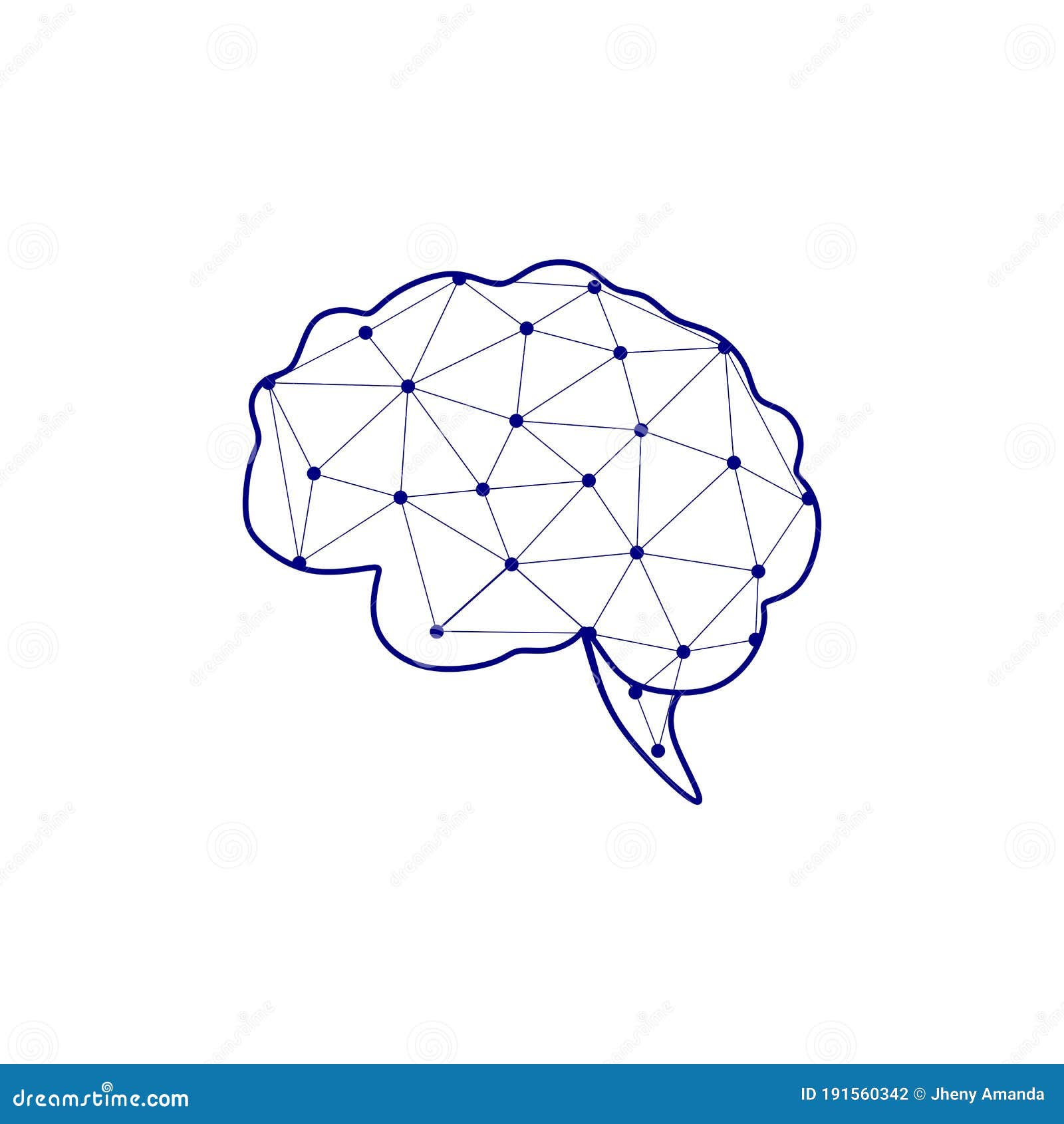 Modern Brain Link Connected Point Logo Vector. Digital Human Brain ...