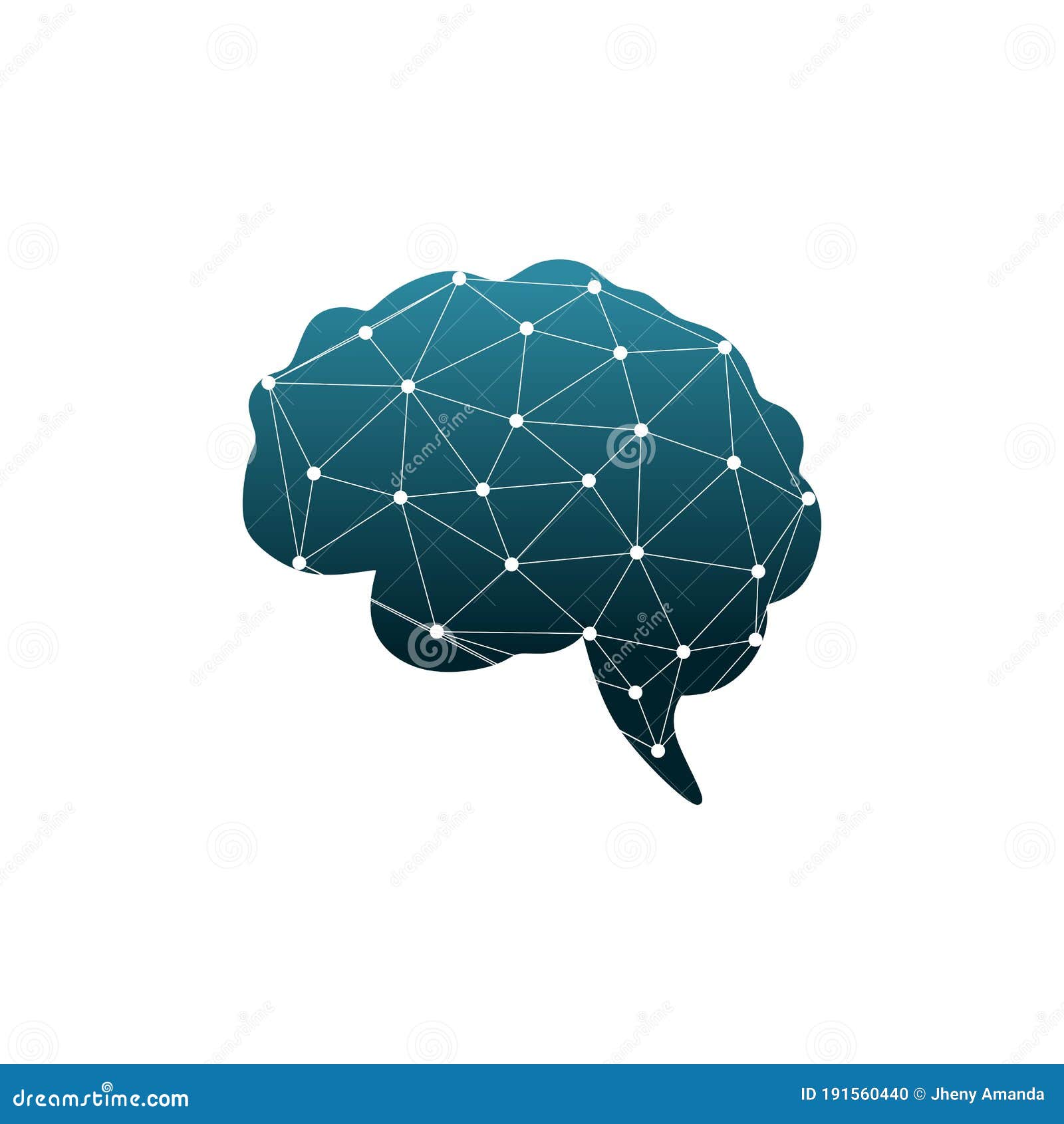 Modern Brain Link Connected Point Logo Vector. Digital Human Brain ...