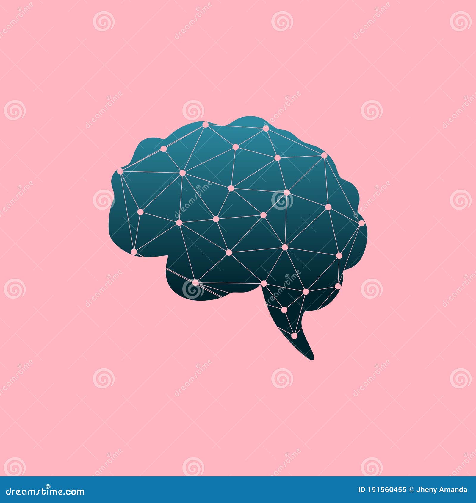Modern Brain Link Connected Point Logo Vector. Digital Human Brain ...