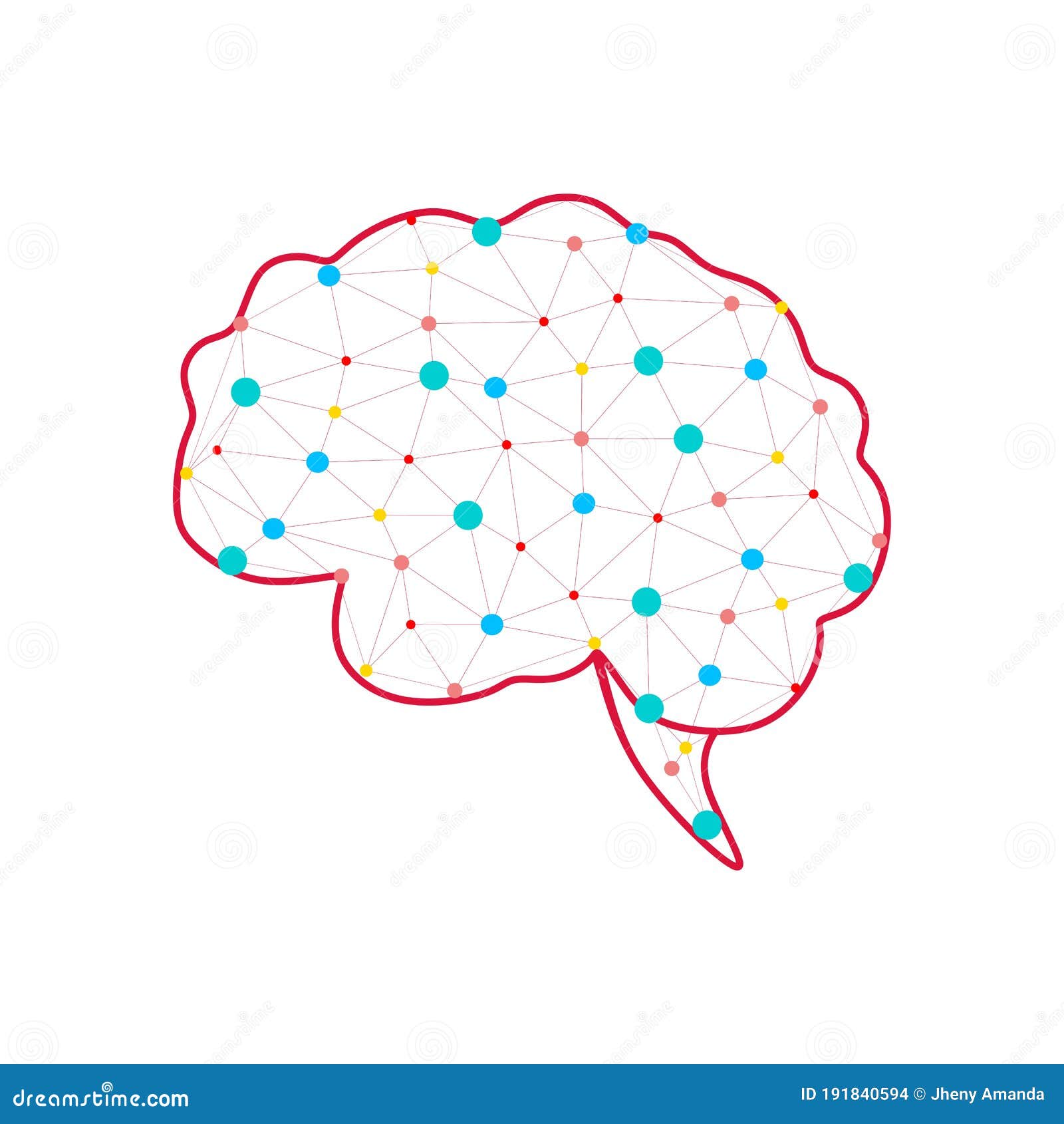 Modern Brain Link Connected Point Logo Vector. Digital Human Brain ...