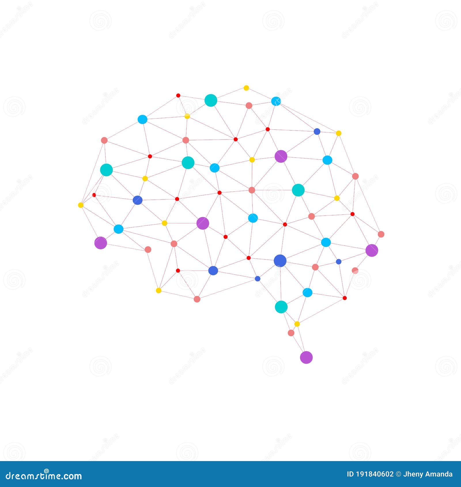 Modern Brain Link Connected Point Logo Vector. Digital Human Brain ...