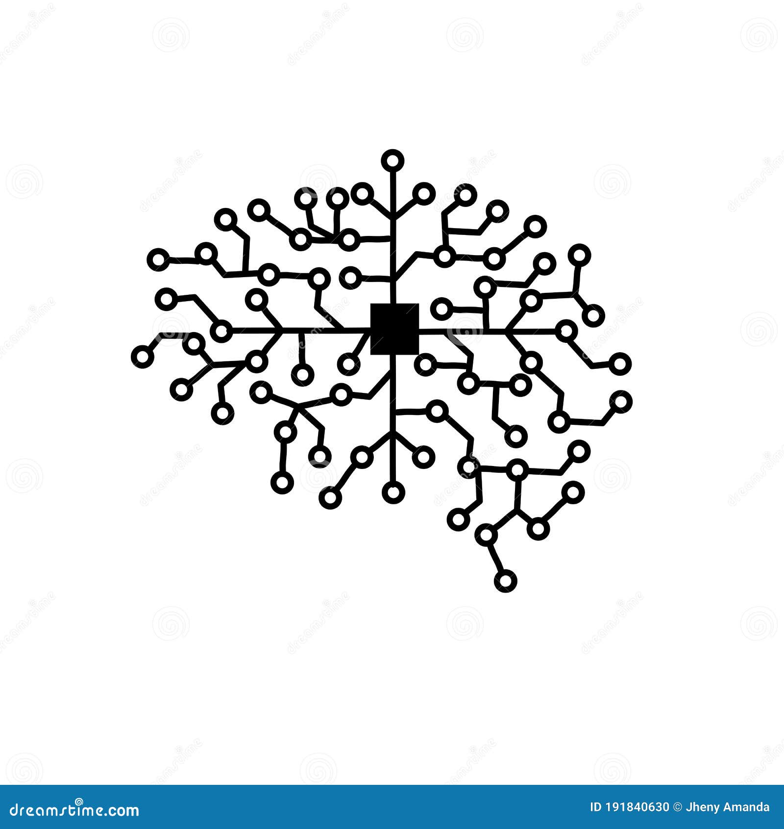 Modern Brain Link Connected Point Logo Vector. Digital Human Brain ...