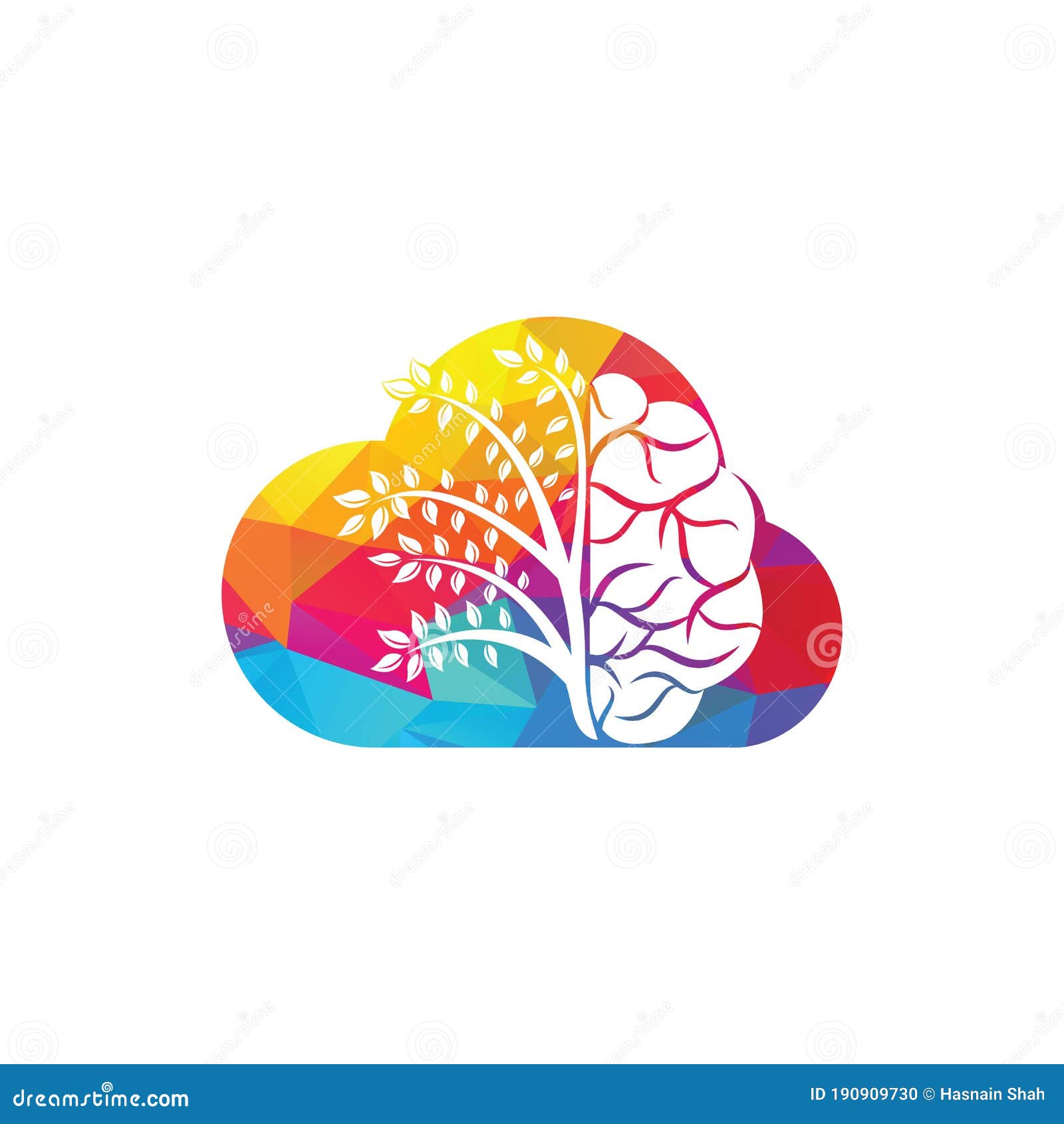 Modern Brain Tree Logo Design. Vector Illustration | CartoonDealer.com ...