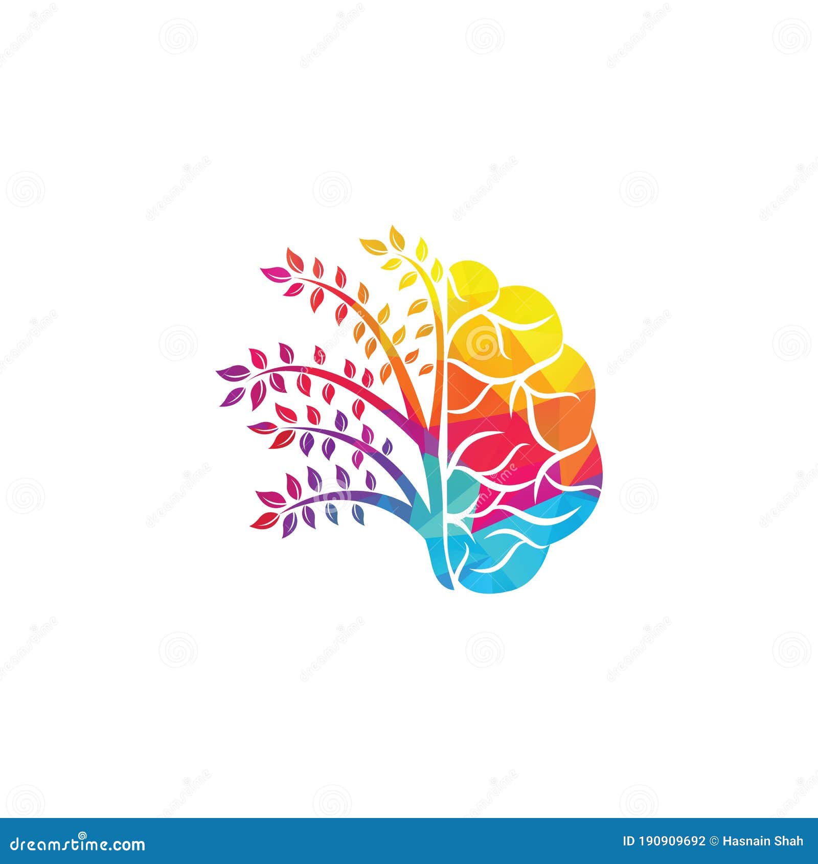 Modern Brain Link Connected Point Logo Vector. Digital Human Brain ...
