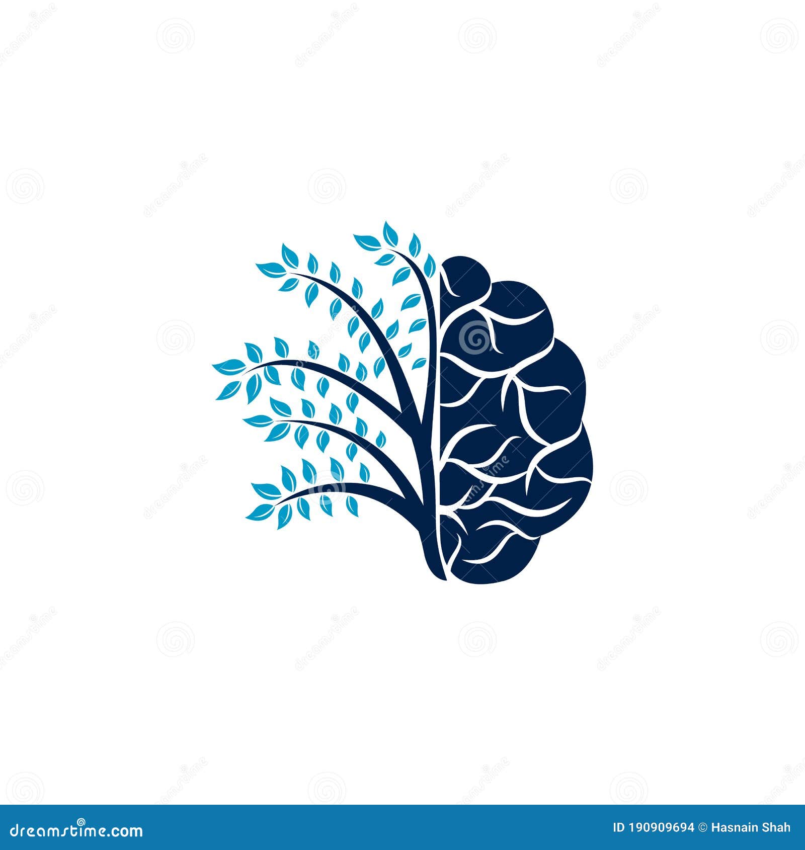 Modern Brain Tree Logo Design. Stock Vector - Illustration of green ...