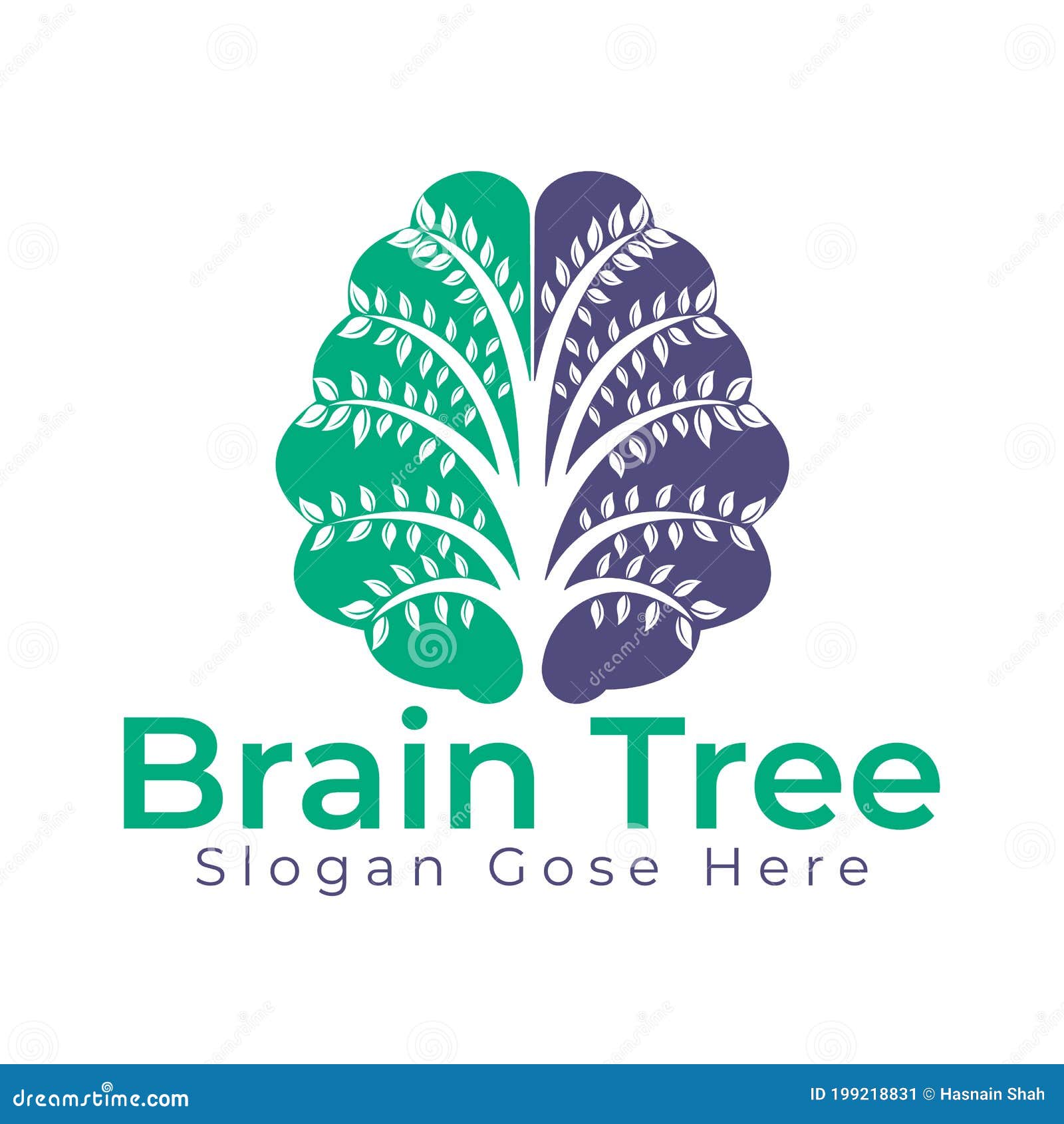 Modern Brain Tree Logo Design. Stock Vector - Illustration of logo ...