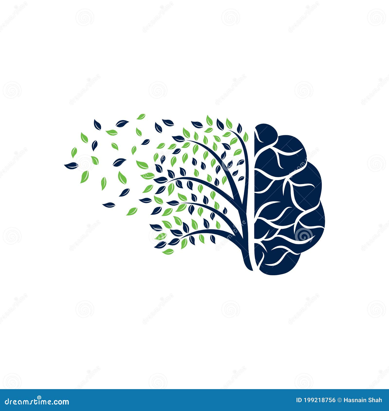 Modern Brain Tree Logo Design. Stock Vector - Illustration of ...