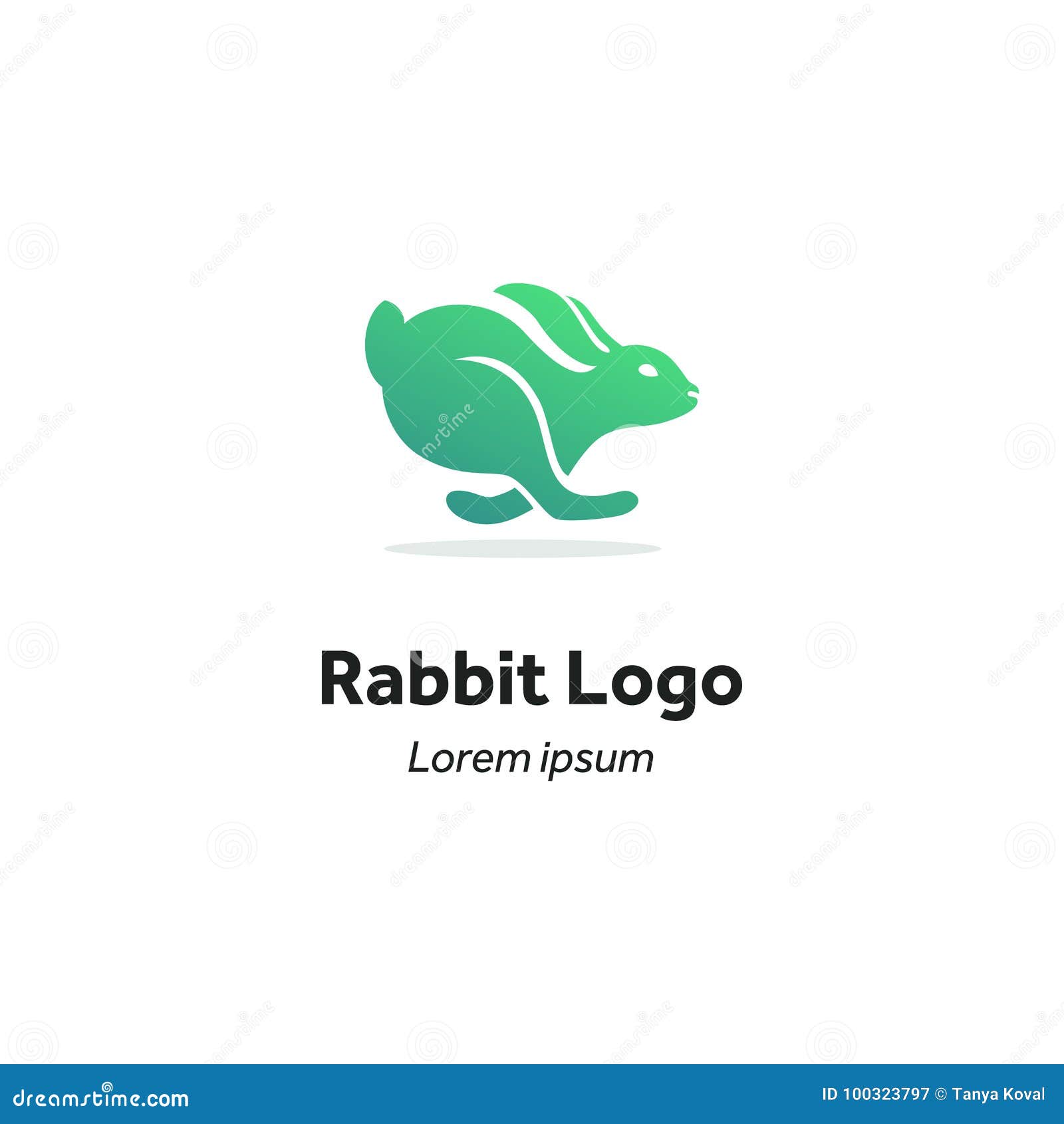 Rabbit runs, logo stock vector. Illustration of natural - 100323797