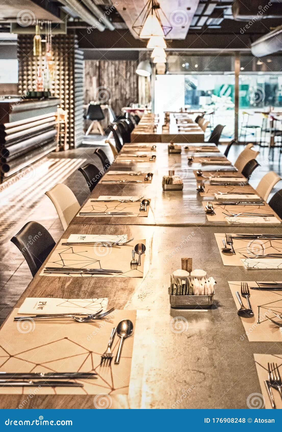 Modern Breakfast Room, Table Setting Stock Photo - Image of europe ...