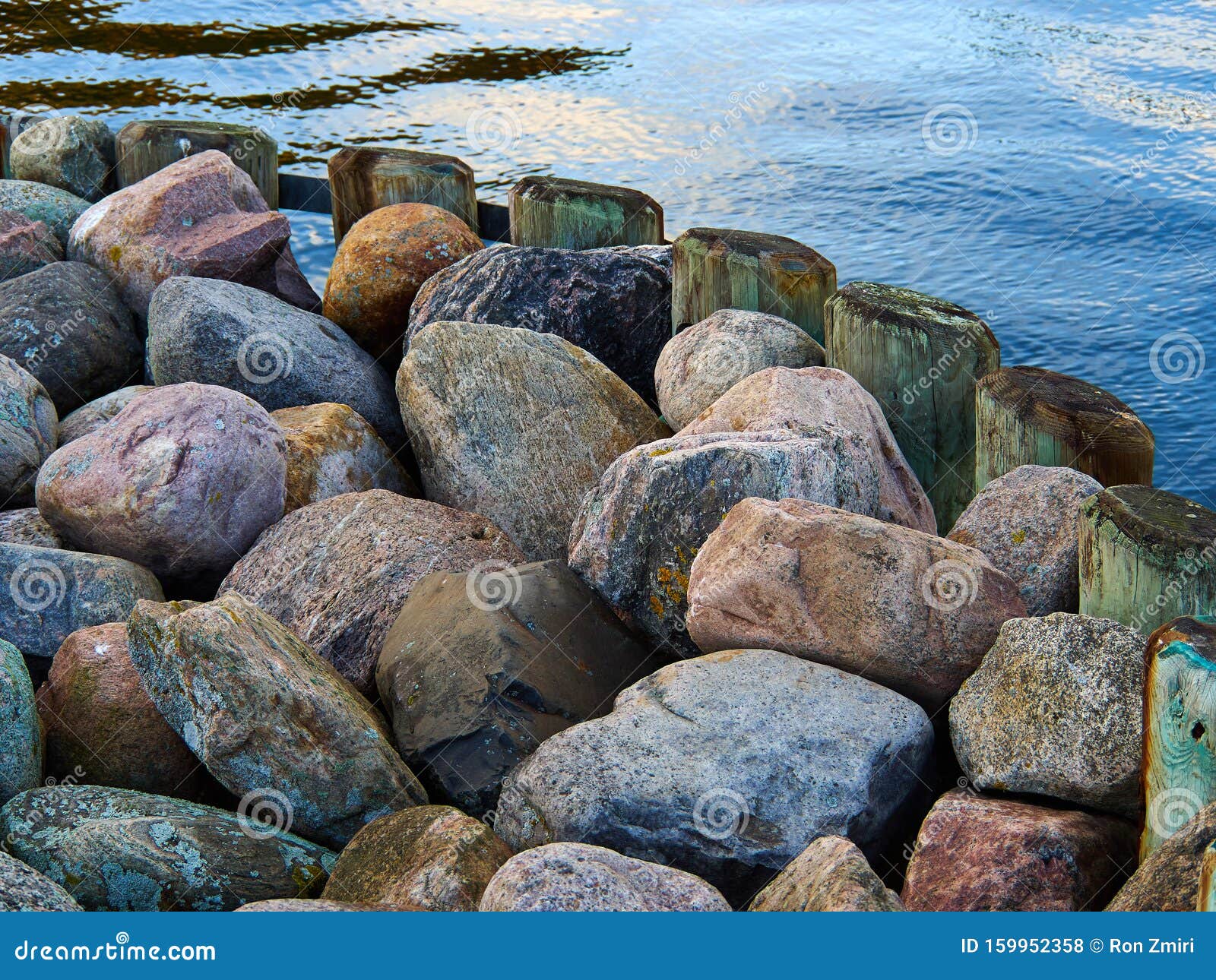 Modern Breakwater Protecting a Port Stock Photo - Image of harbor ...