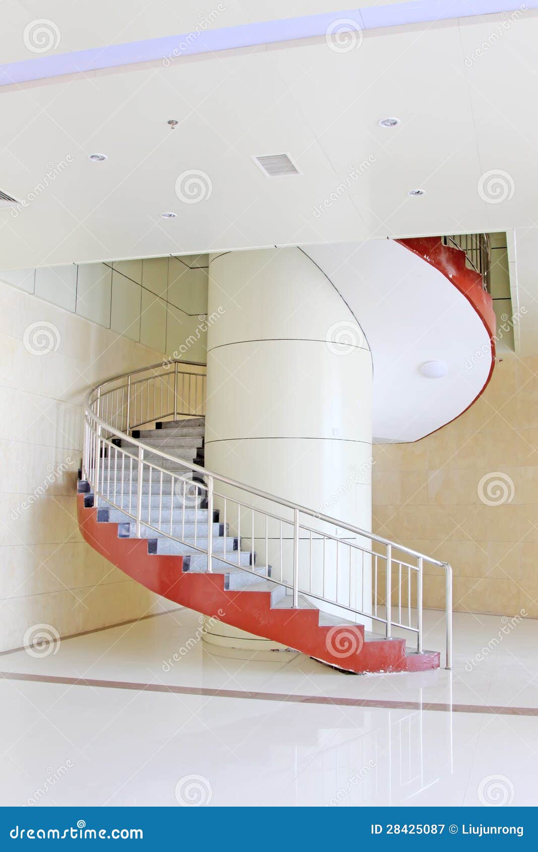 With the Modern Breath Stair Rotates in a Building Stock Image - Image ...