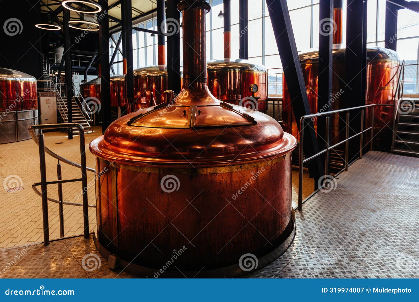 Modern Brewery. Craft Beer Production Line Stock Image - Image of valve ...