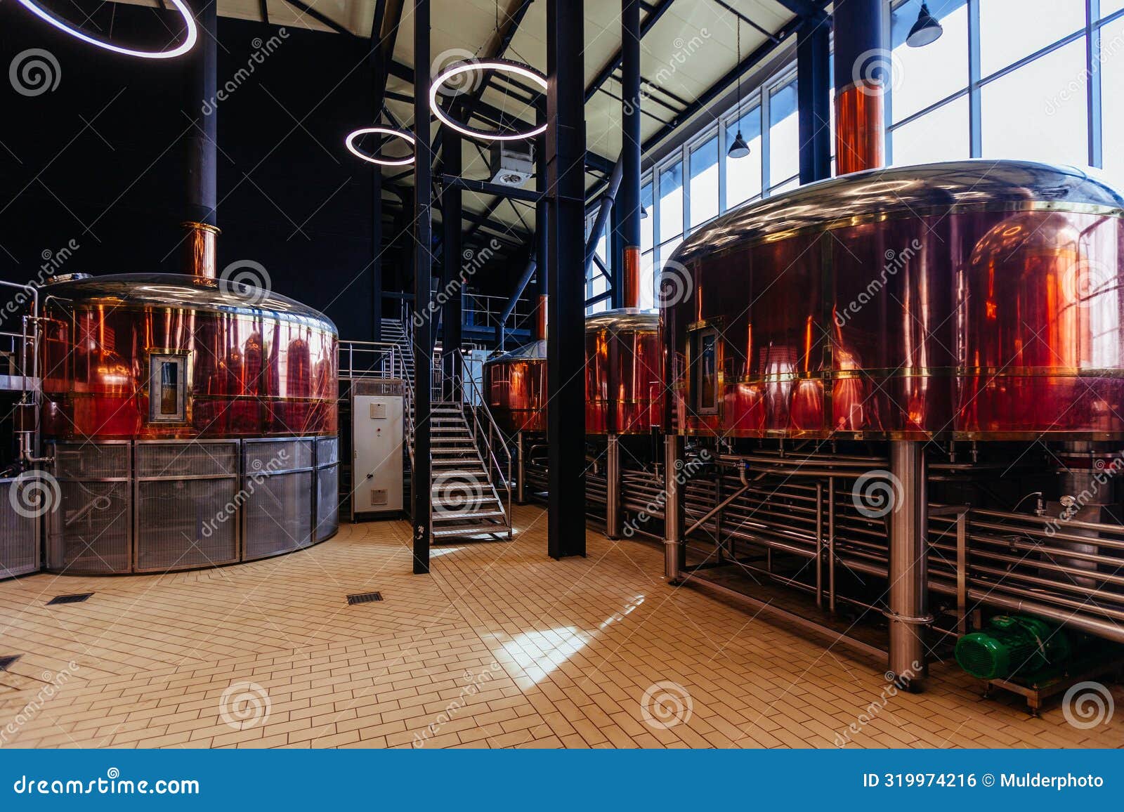 Modern Brewery. Craft Beer Production Line Stock Photo - Image of pipe ...