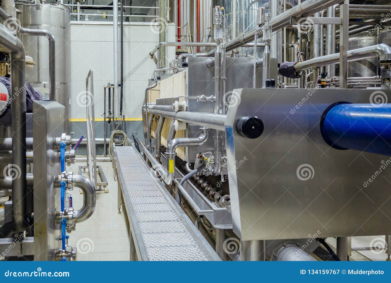 Modern Brewery Interior. Equipment of Beer Production Line Stock Image ...