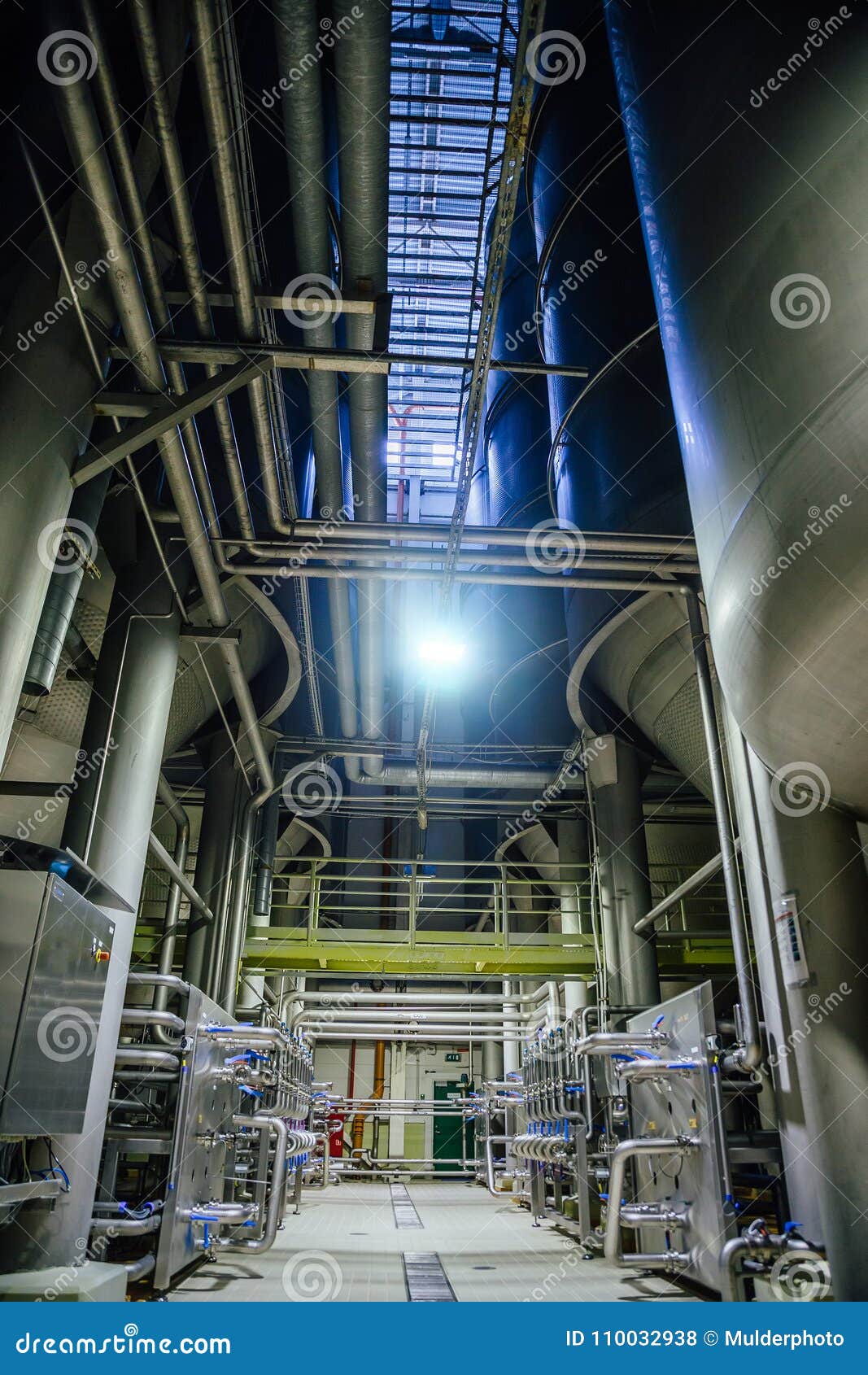 Modern Brewery. Large Vats for Beer Fermentation and Maturation and ...