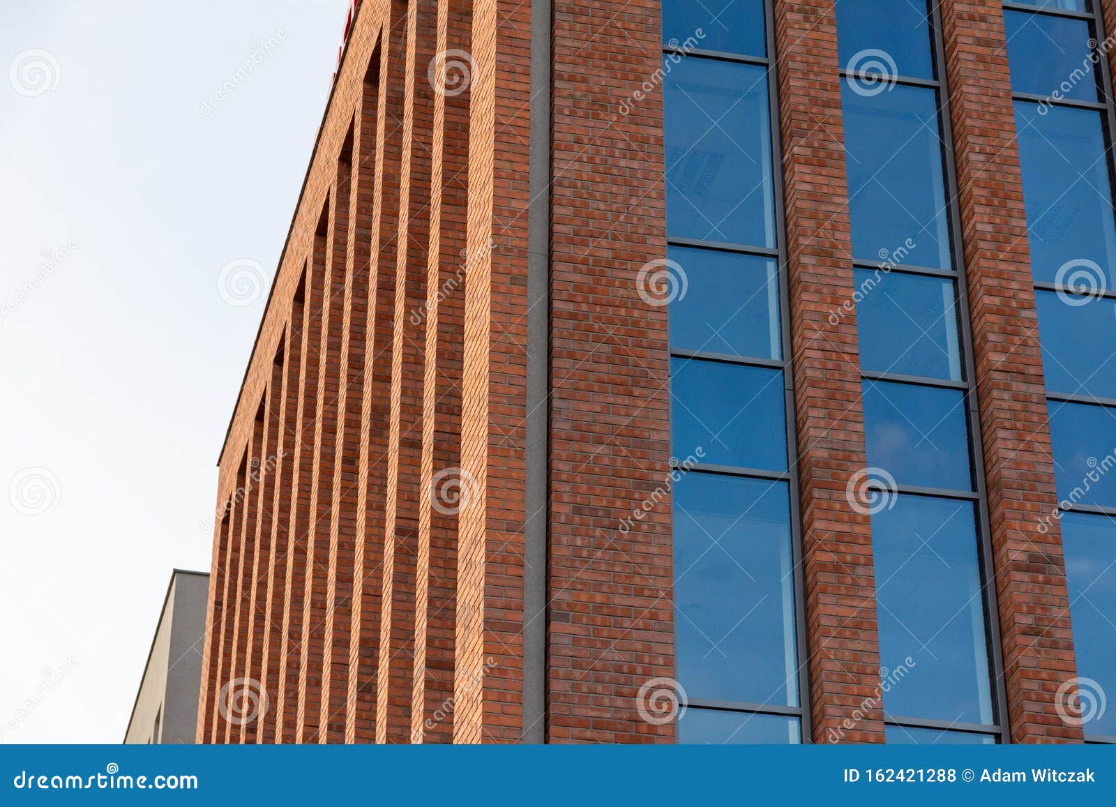 A Modern Brick Building. Oblong Windows Stock Photo - Image of building ...