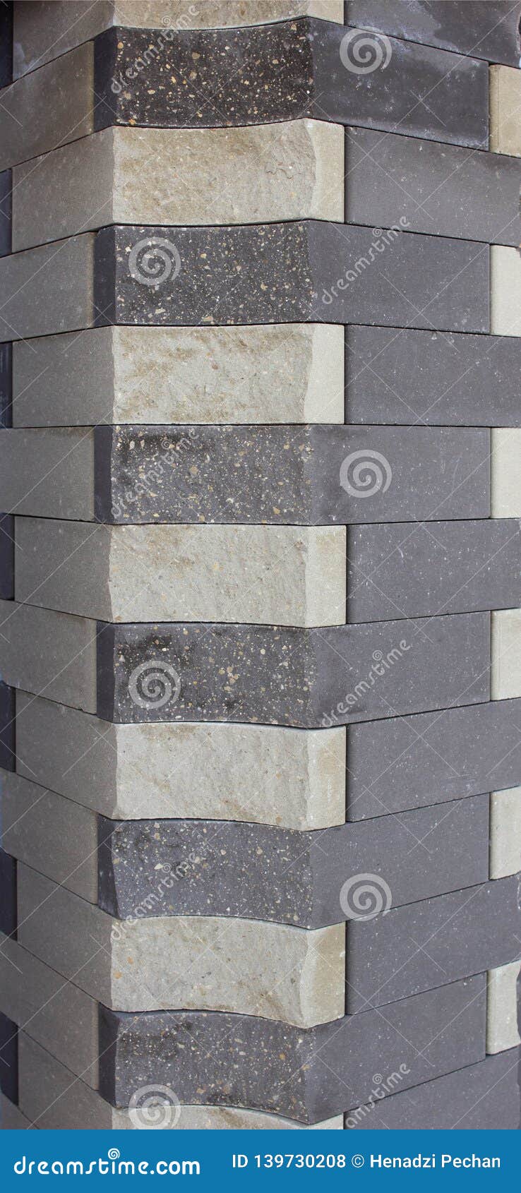 Modern Brick Column with Brown and Gray Bricks, Designer, Texture ...