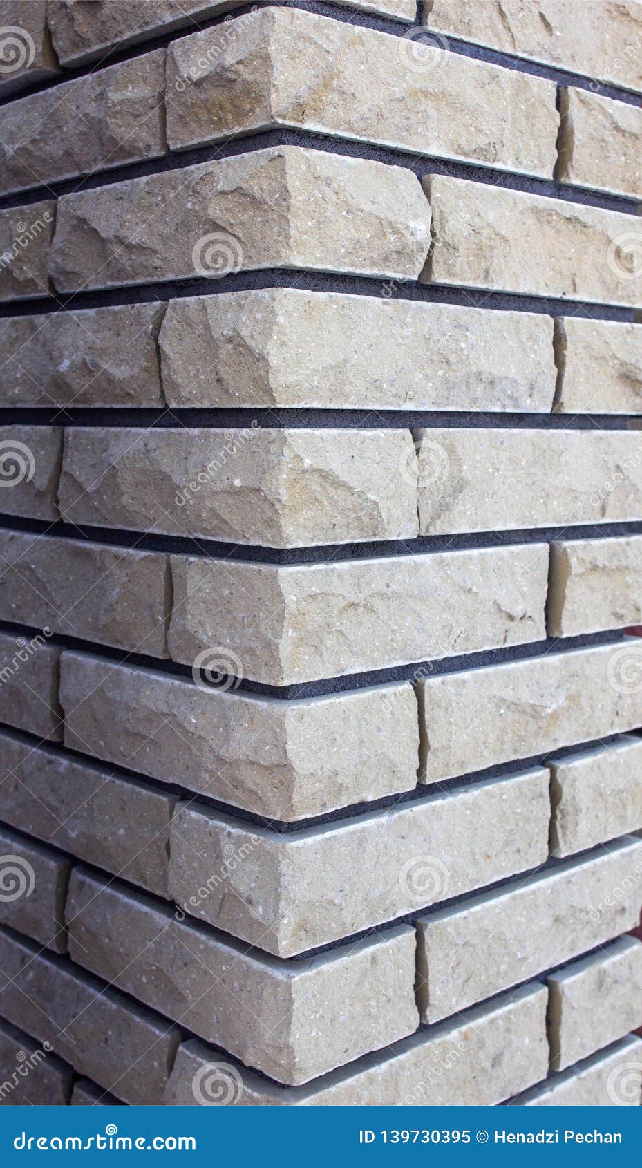 Modern Brick Column with Brown and Gray Bricks, Designer, Texture ...