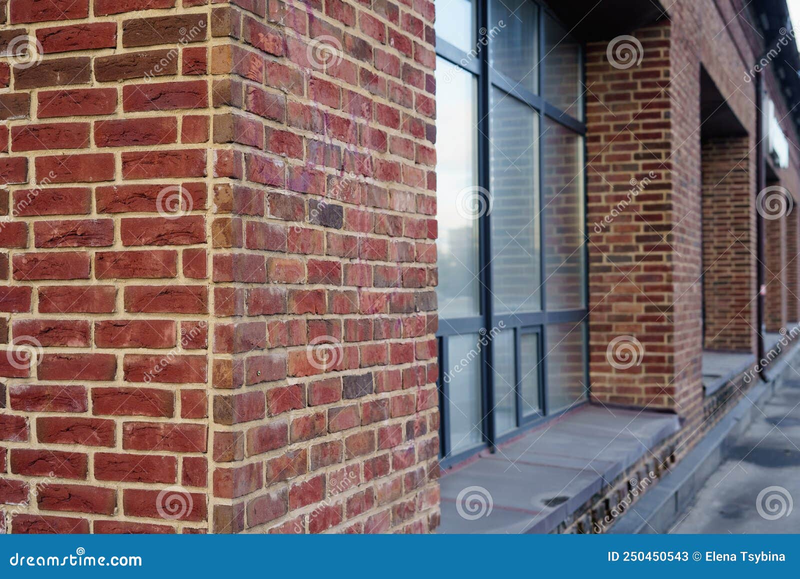 Modern Brick Facade of an Office Building. the Architectural Facade of ...