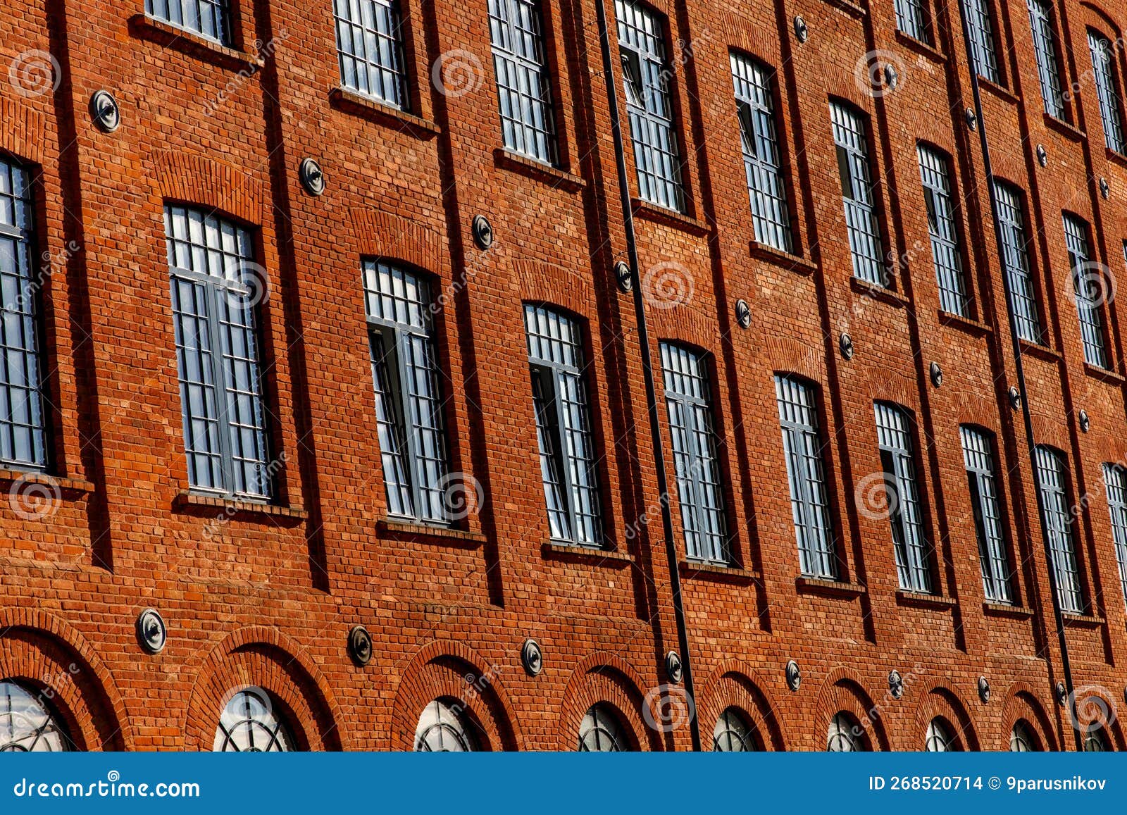 Modern Brick and Glass Facade of the Office Building. Stock Photo ...