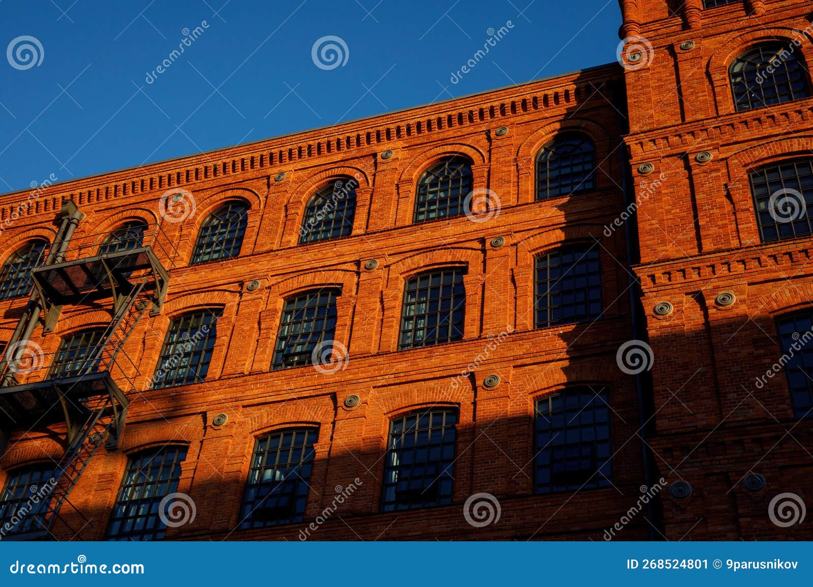 Modern Brick and Glass Facade of the Office Building. Stock Image ...