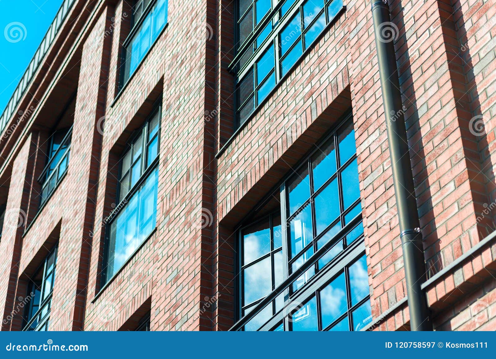 Brick High-rise Apartment Building Exterior With Loggias Royalty-Free ...