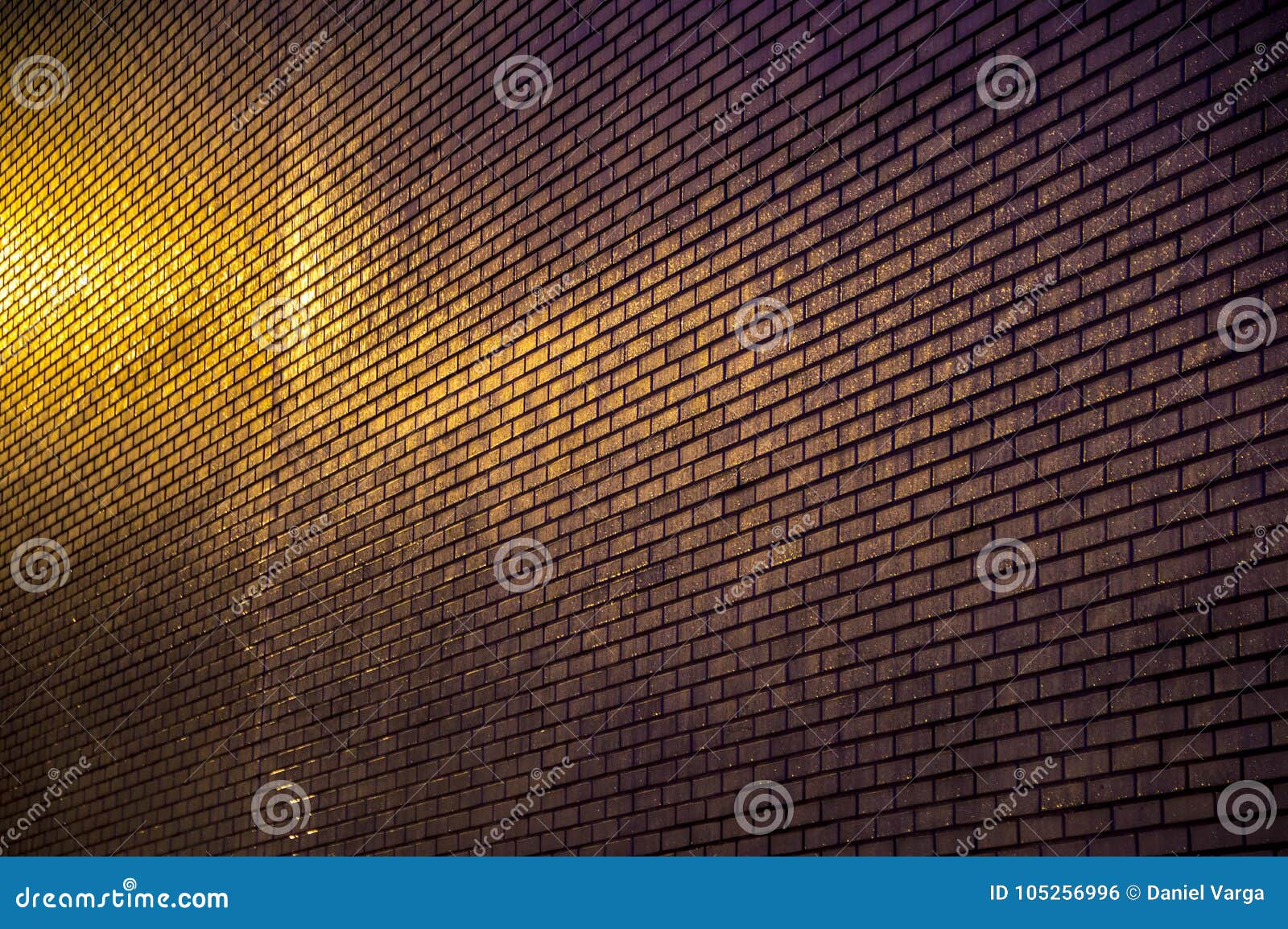 Modern Brick Wall with Light in the City Stock Photo - Image of city ...