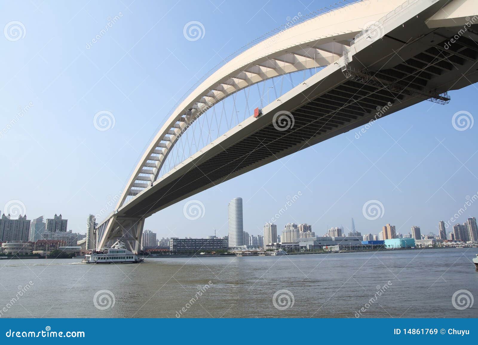Modern bridge stock image. Image of design, lupu, tourism - 14861769