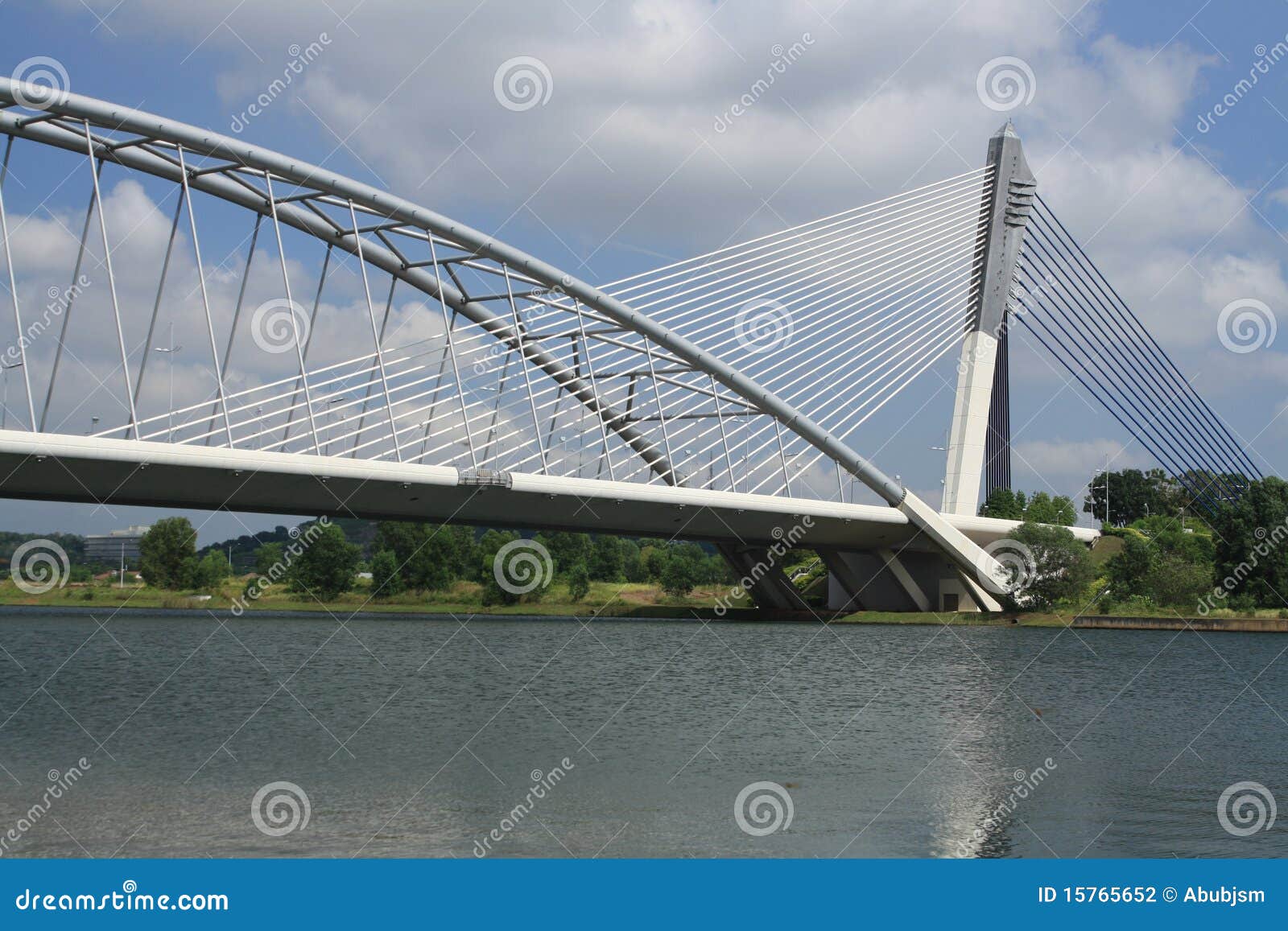 Modern bridge stock photo. Image of green, sunny, blue - 15765652