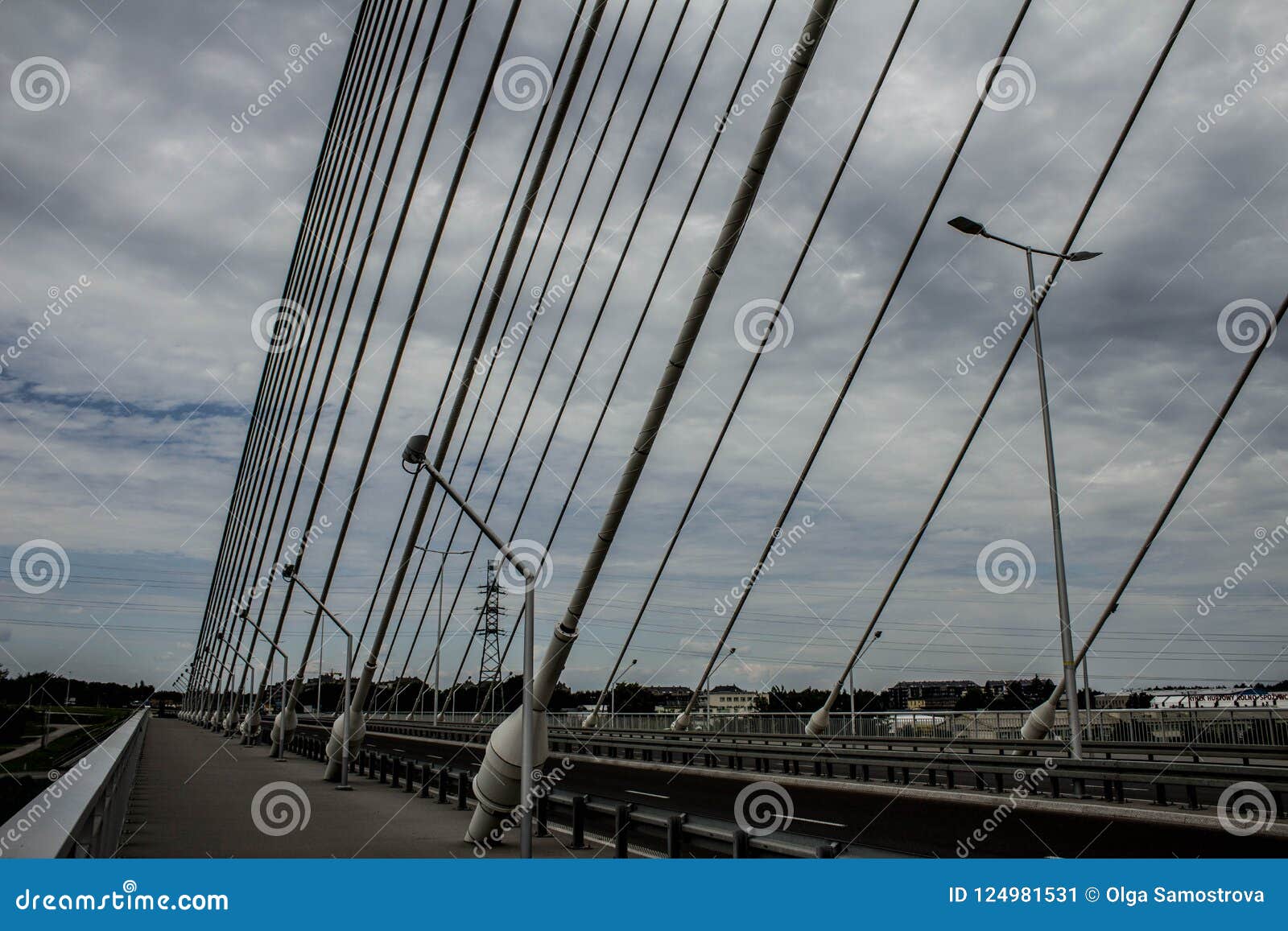 Modern Bridge Against the Sky. Background Editorial Photo - Image of ...
