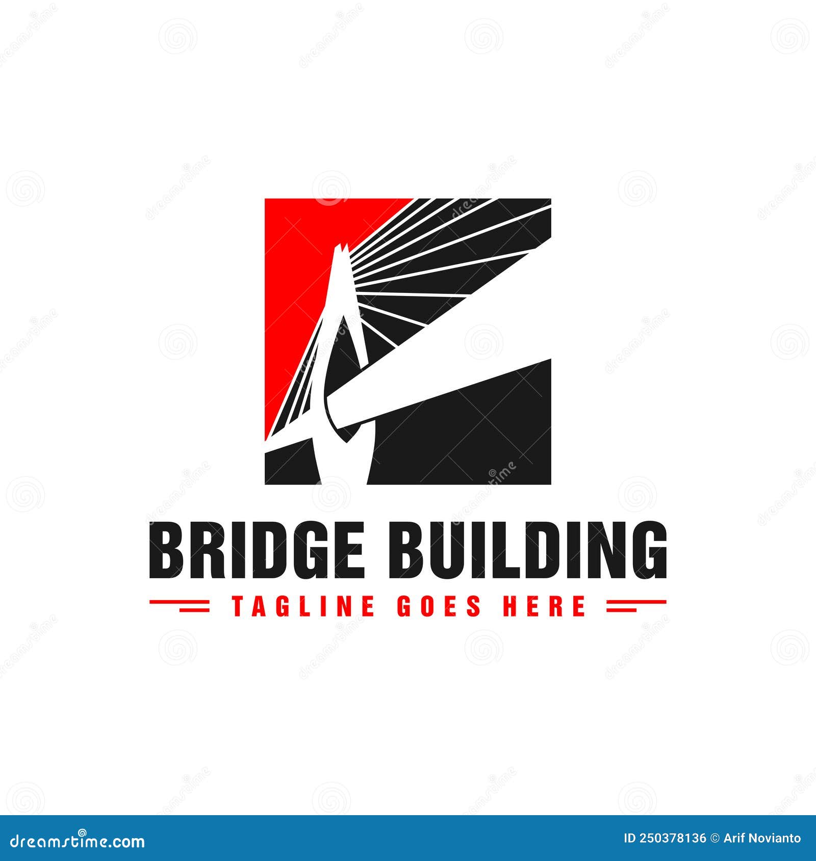 Modern Bridge Construction Illustration Logo Stock Vector ...
