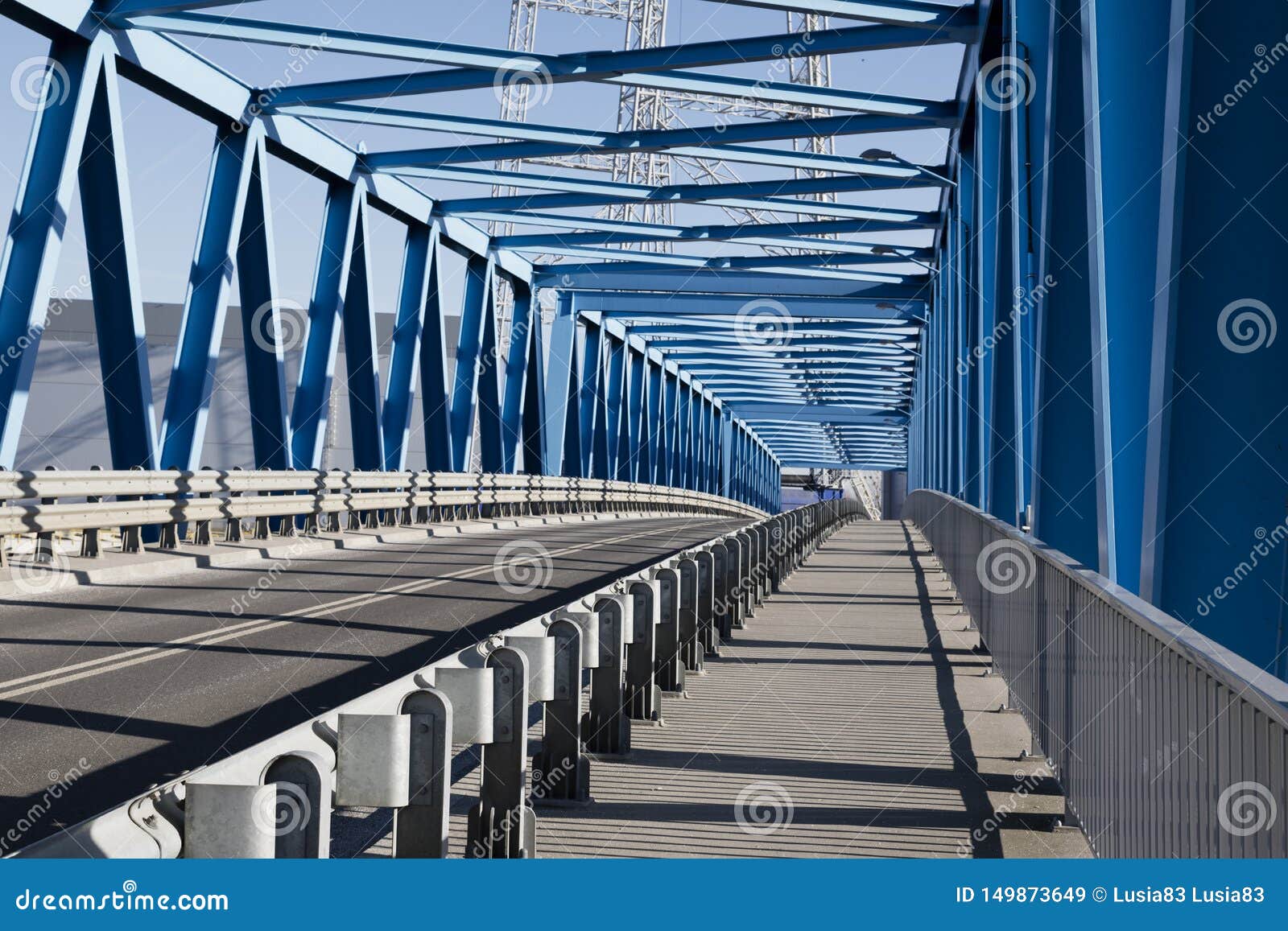 Modern Bridge Construction and Road Going through the Bridge Stock ...